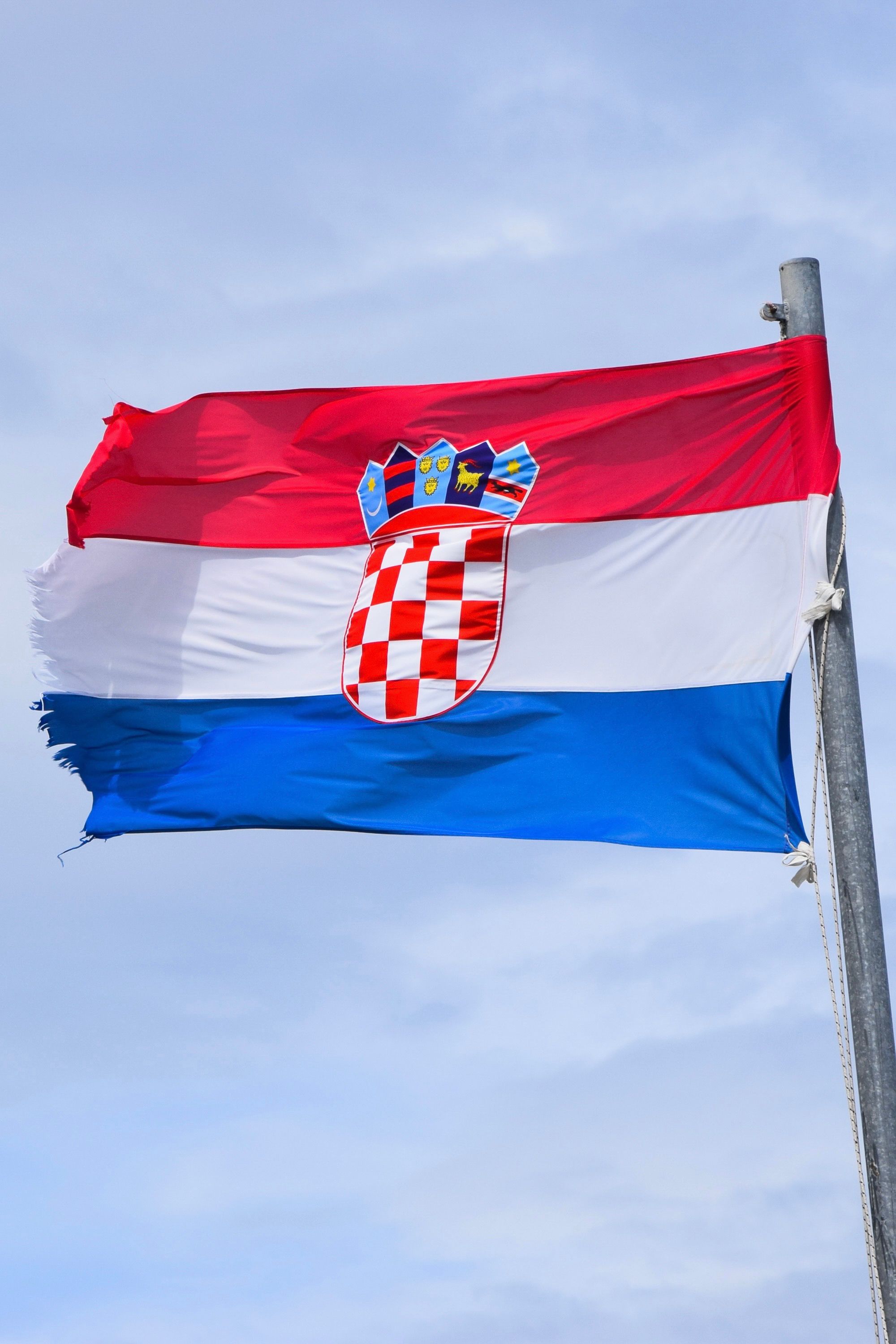 Croatian Flag on Pole · Free Stock Photo