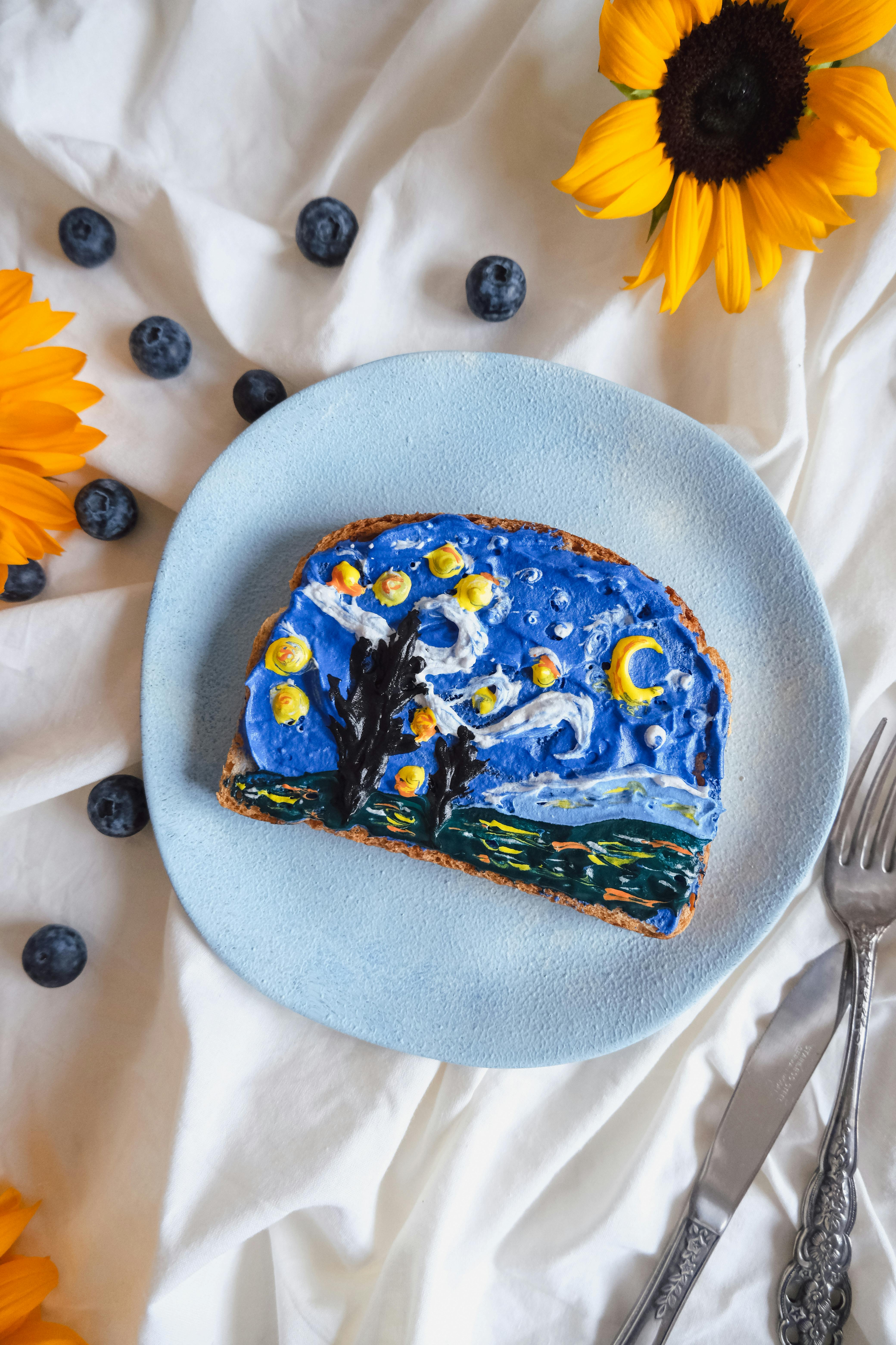 Bread with Frosting Illustrating the Starry Night Painting by Van Gogh ...
