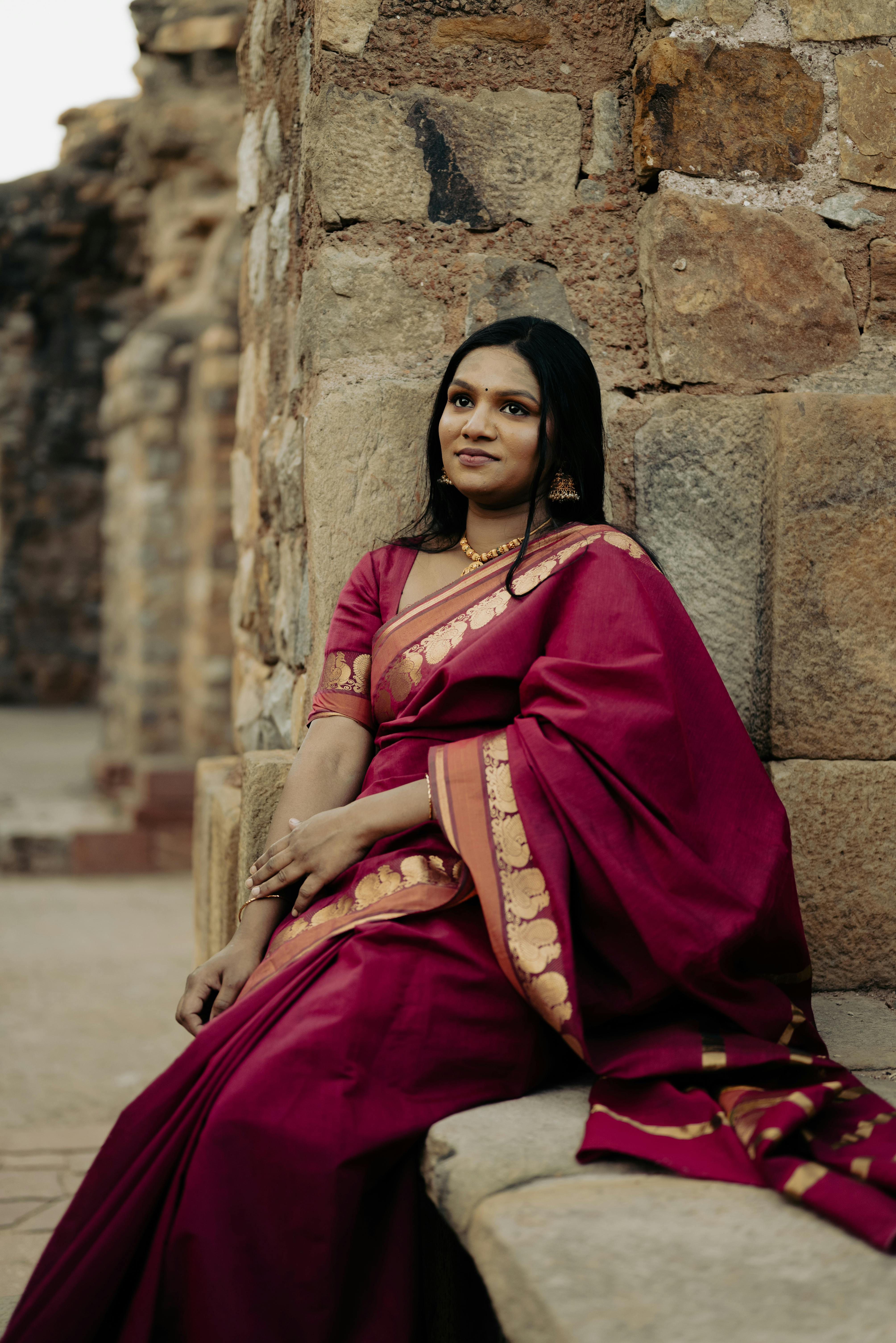 Bride in Traditional Sari · Free Stock Photo
