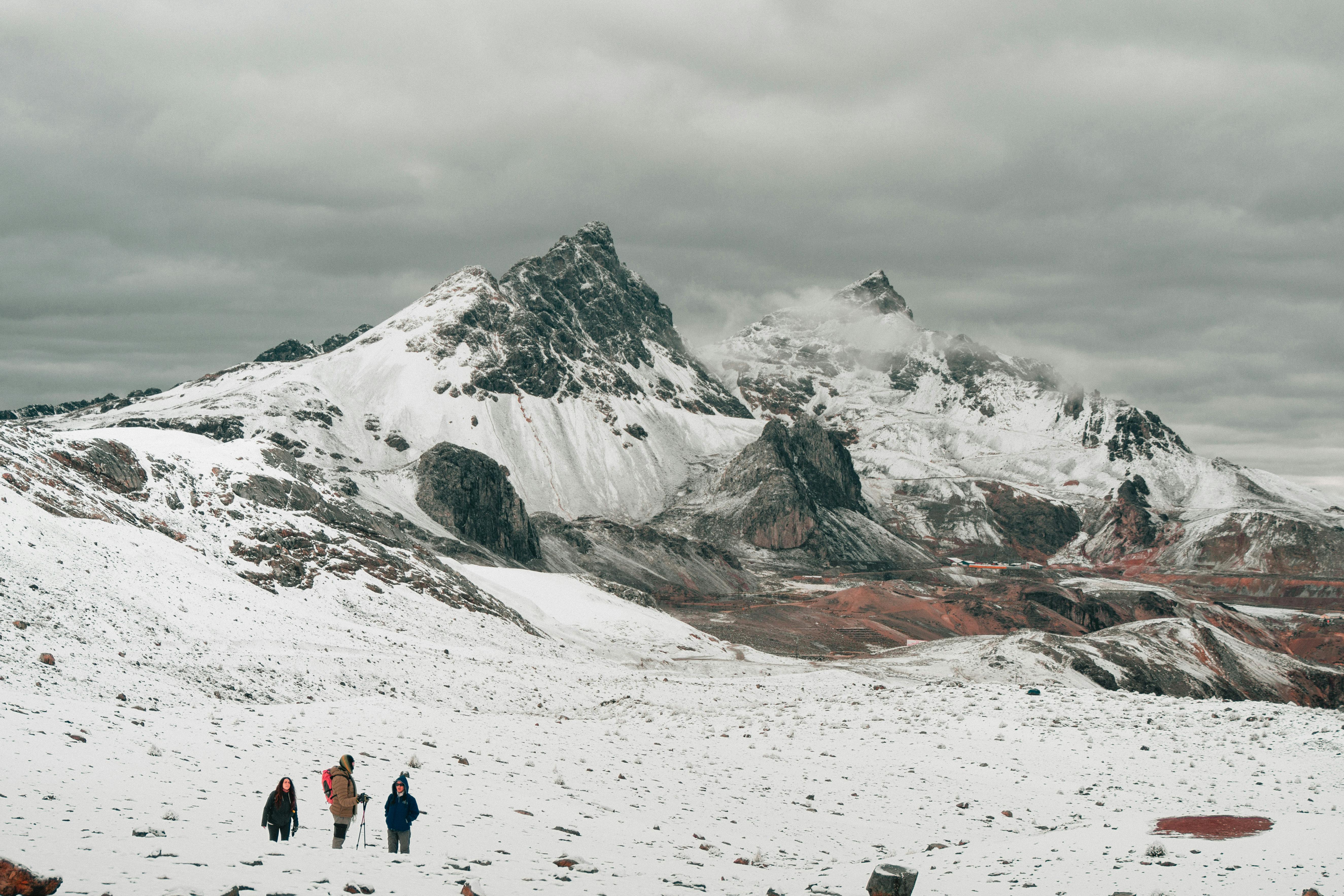 Trekking in Snow Covered Andes · Free Stock Photo