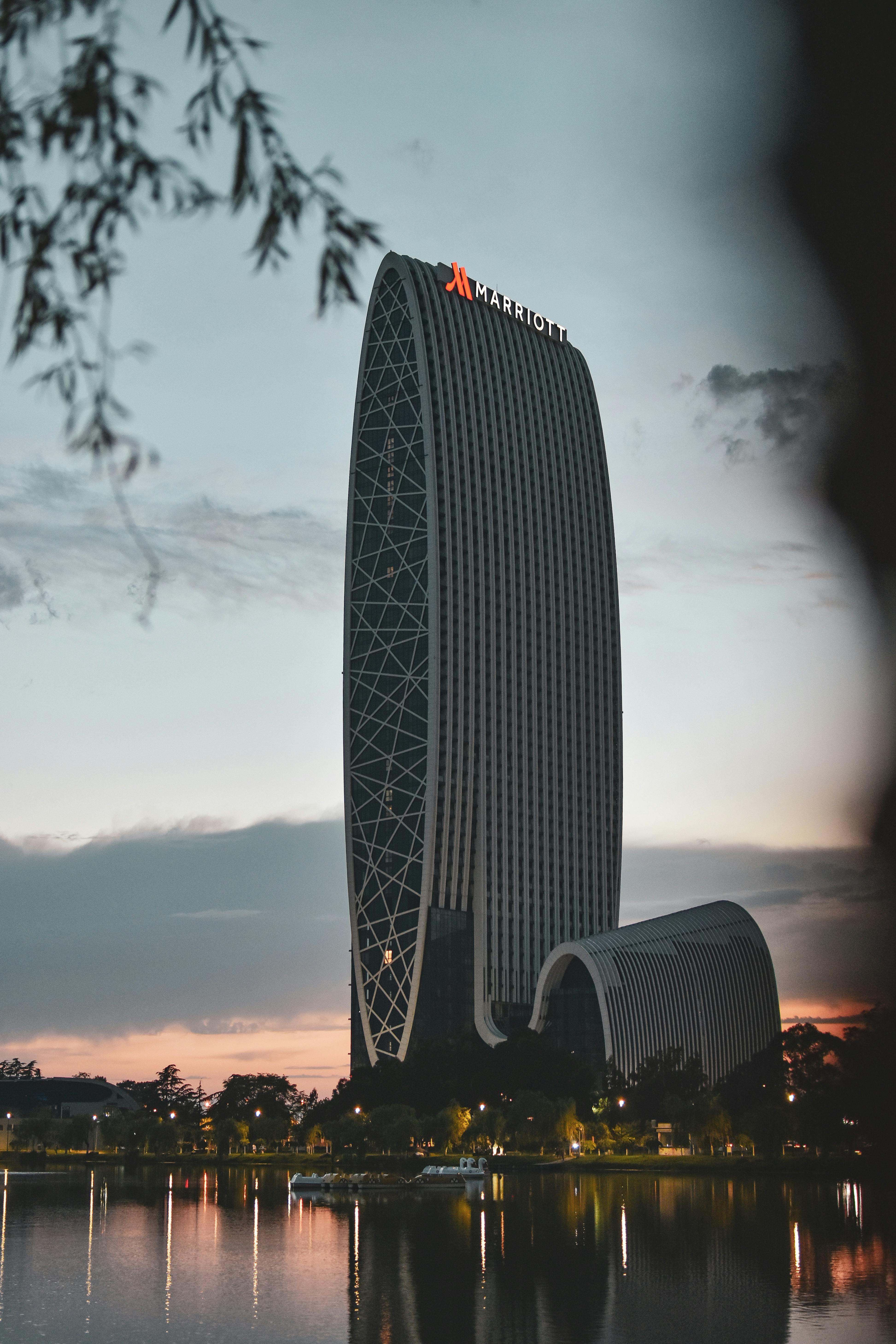 Photo of a Modern Hotel at Dusk · Free Stock Photo