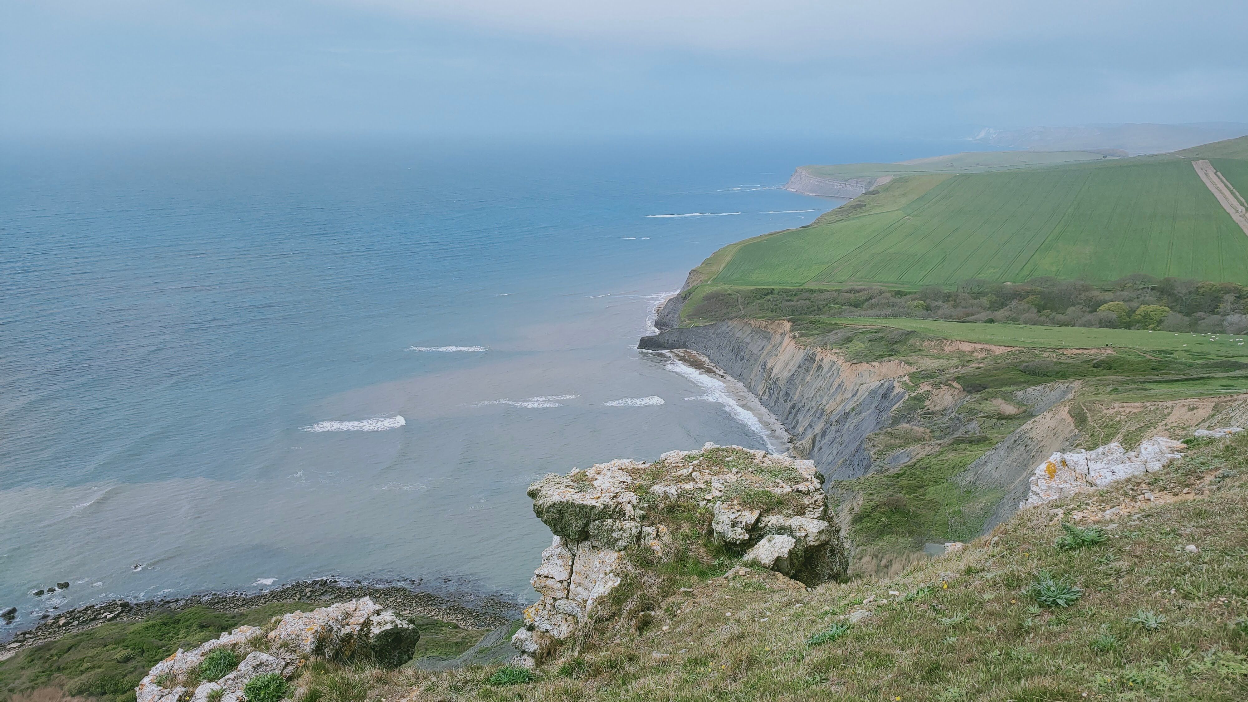 Agricultural Fields on Cliffs above Sea Shore · Free Stock Photo