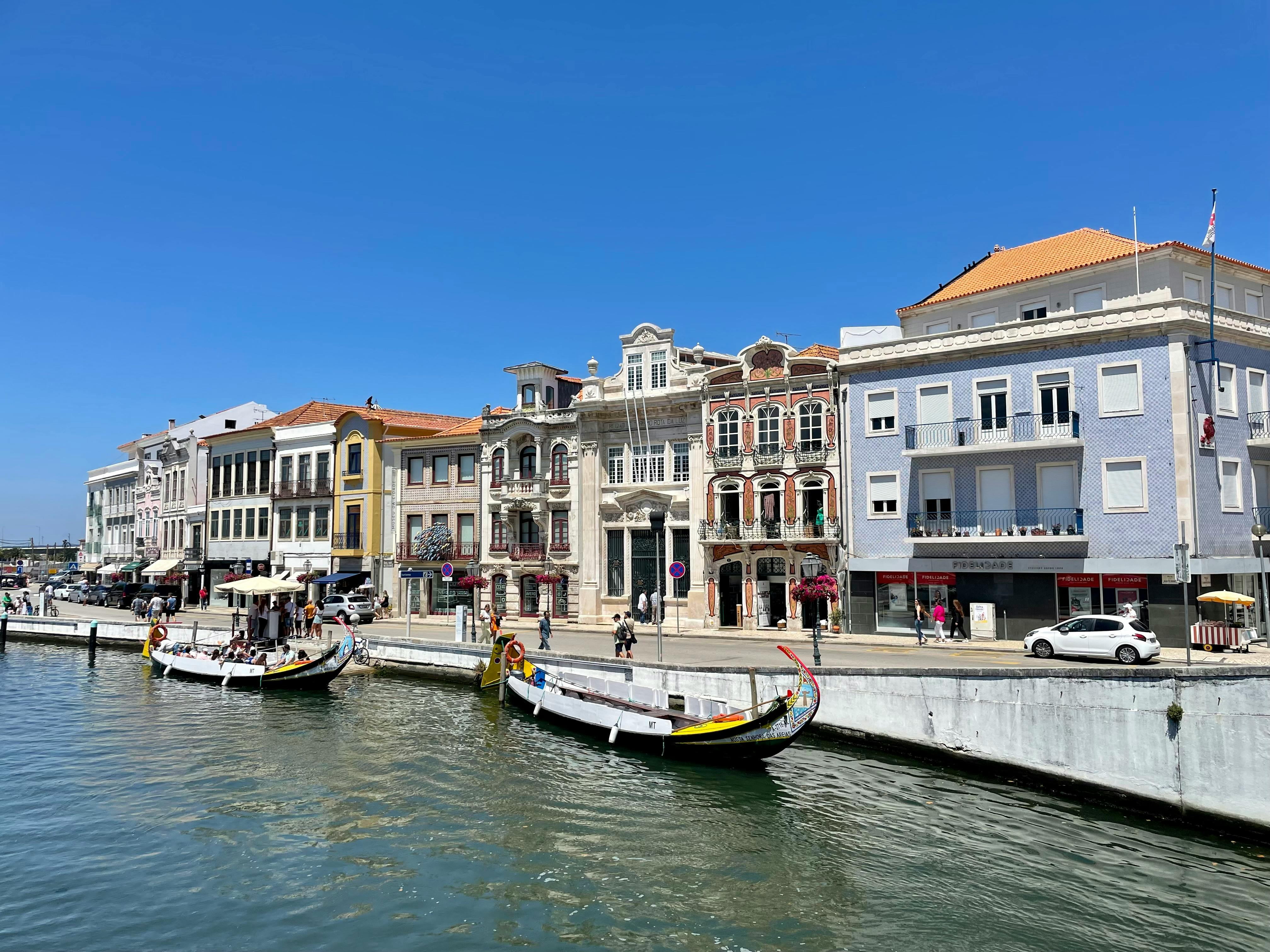 Ornamented Buildings near River in Aveiro in Portugal · Free Stock Photo