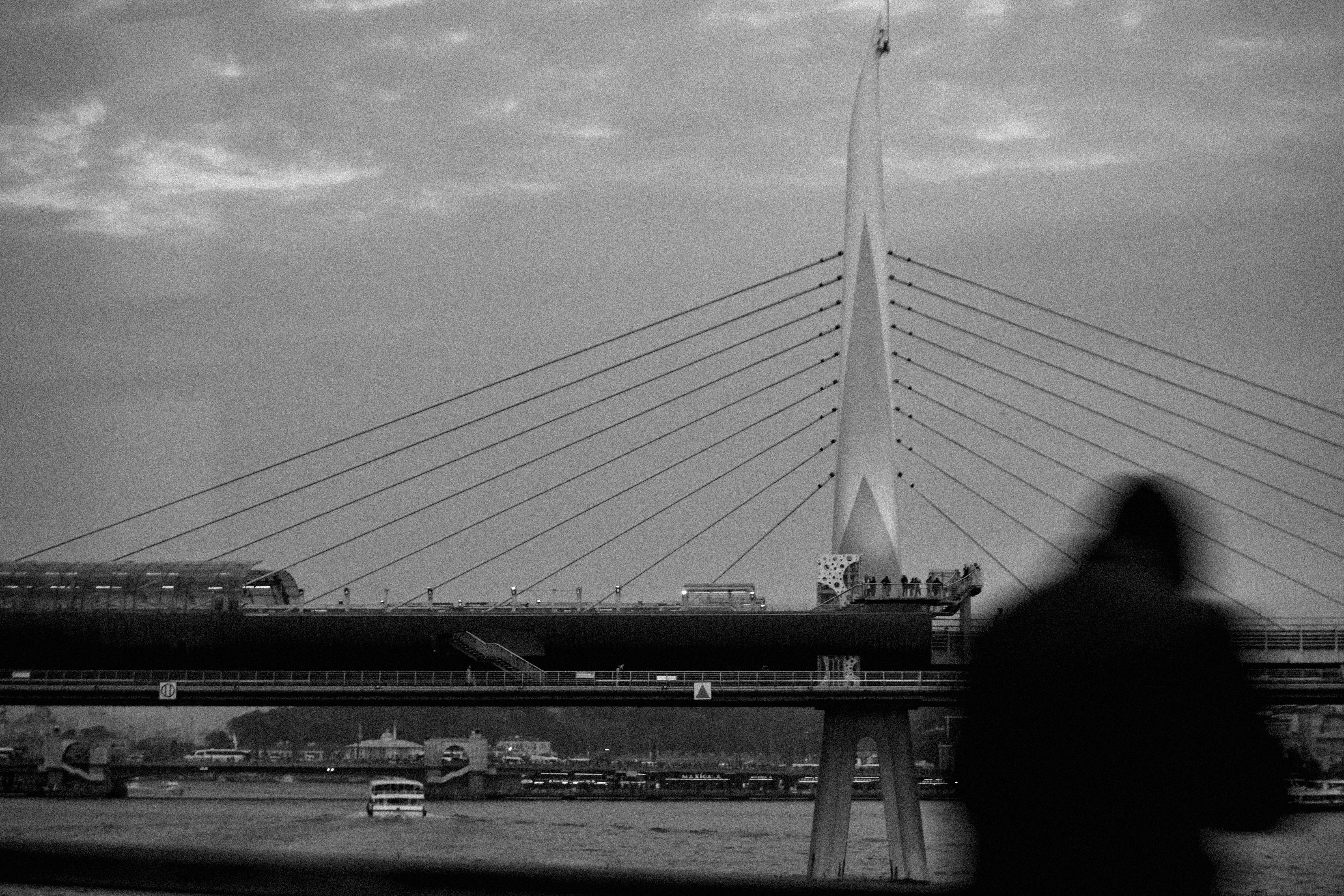 Golden Horn Bridge in Black and White · Free Stock Photo