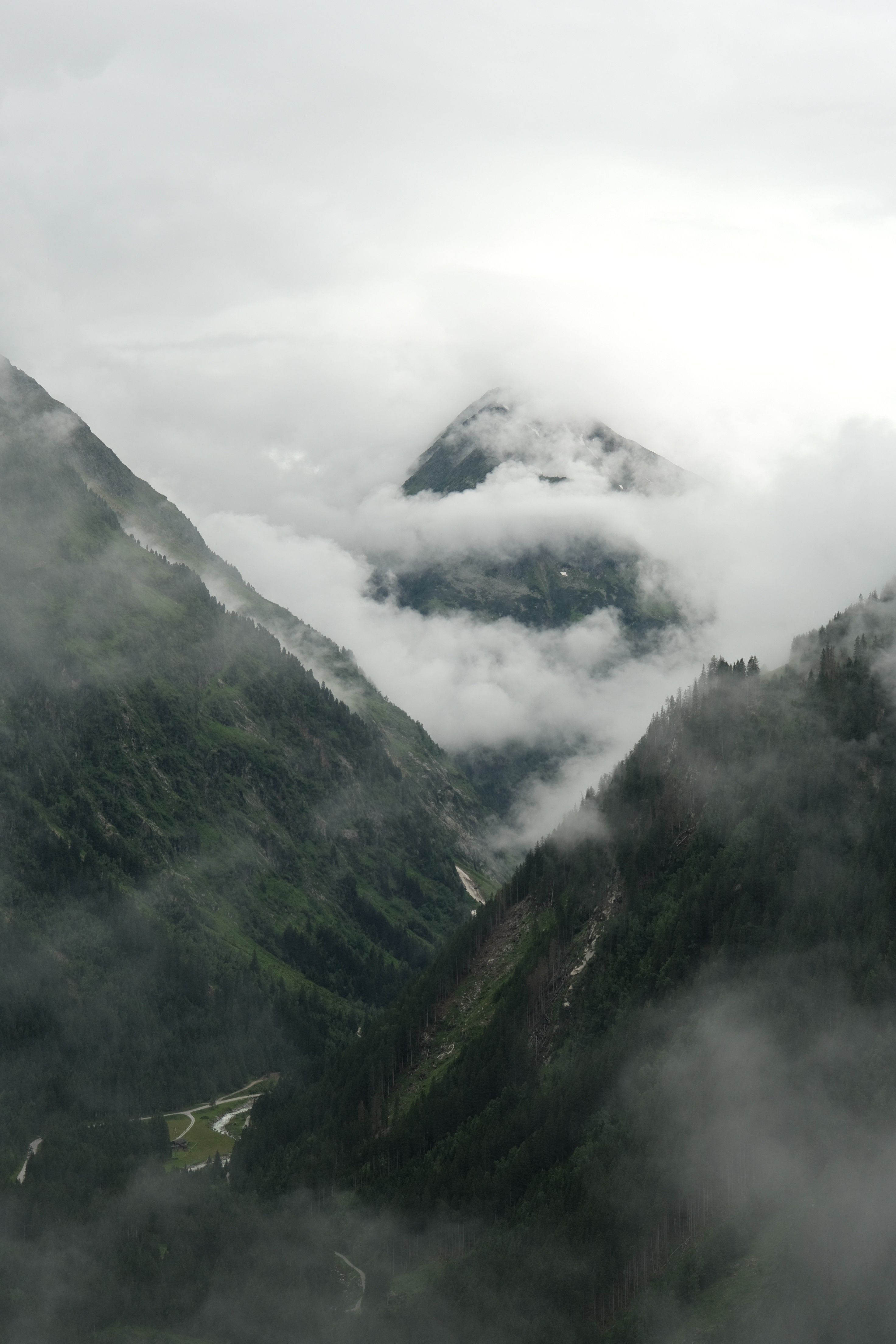 Clouds over Valley in Mountains · Free Stock Photo
