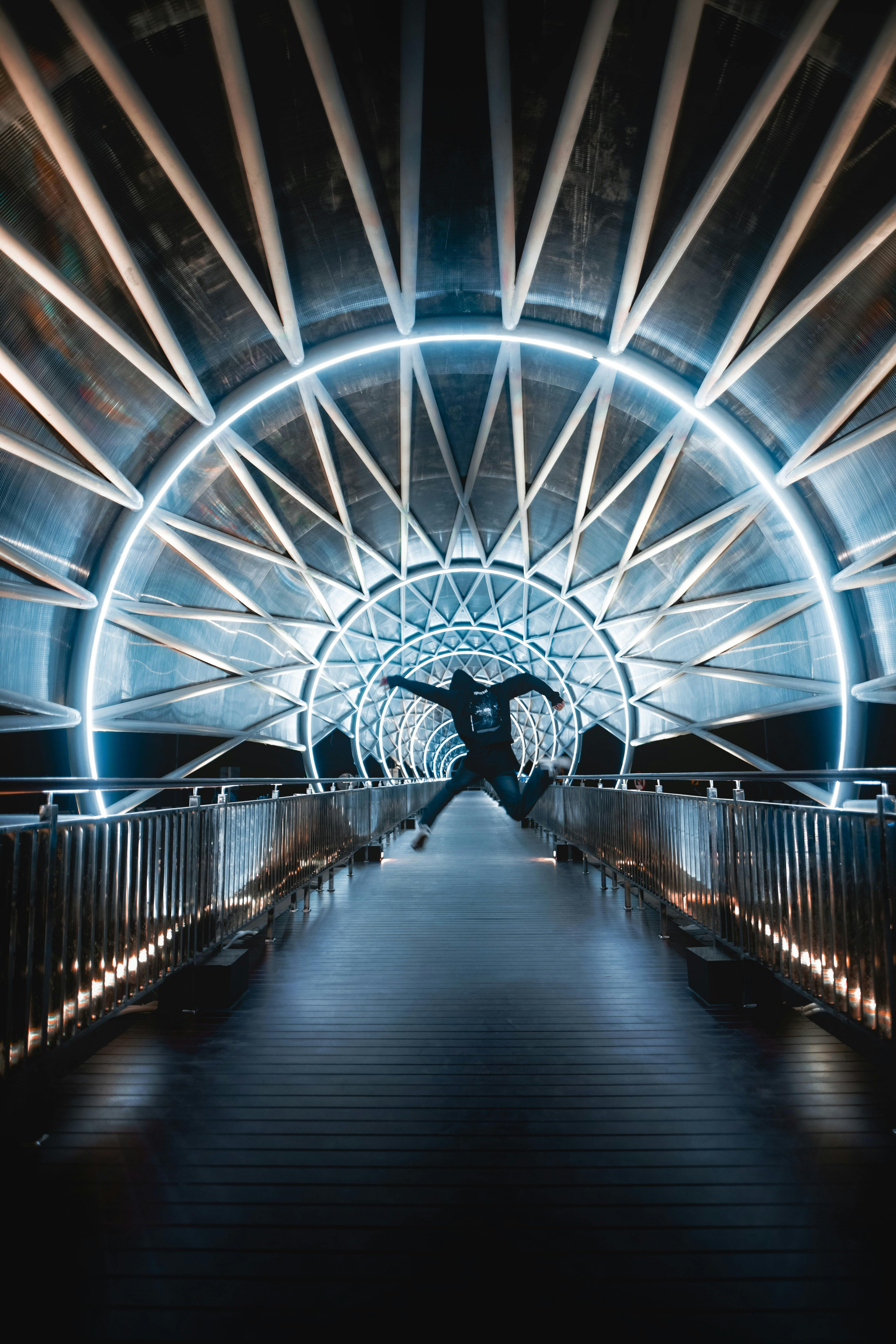 Purple Foot Bridge · Free Stock Photo