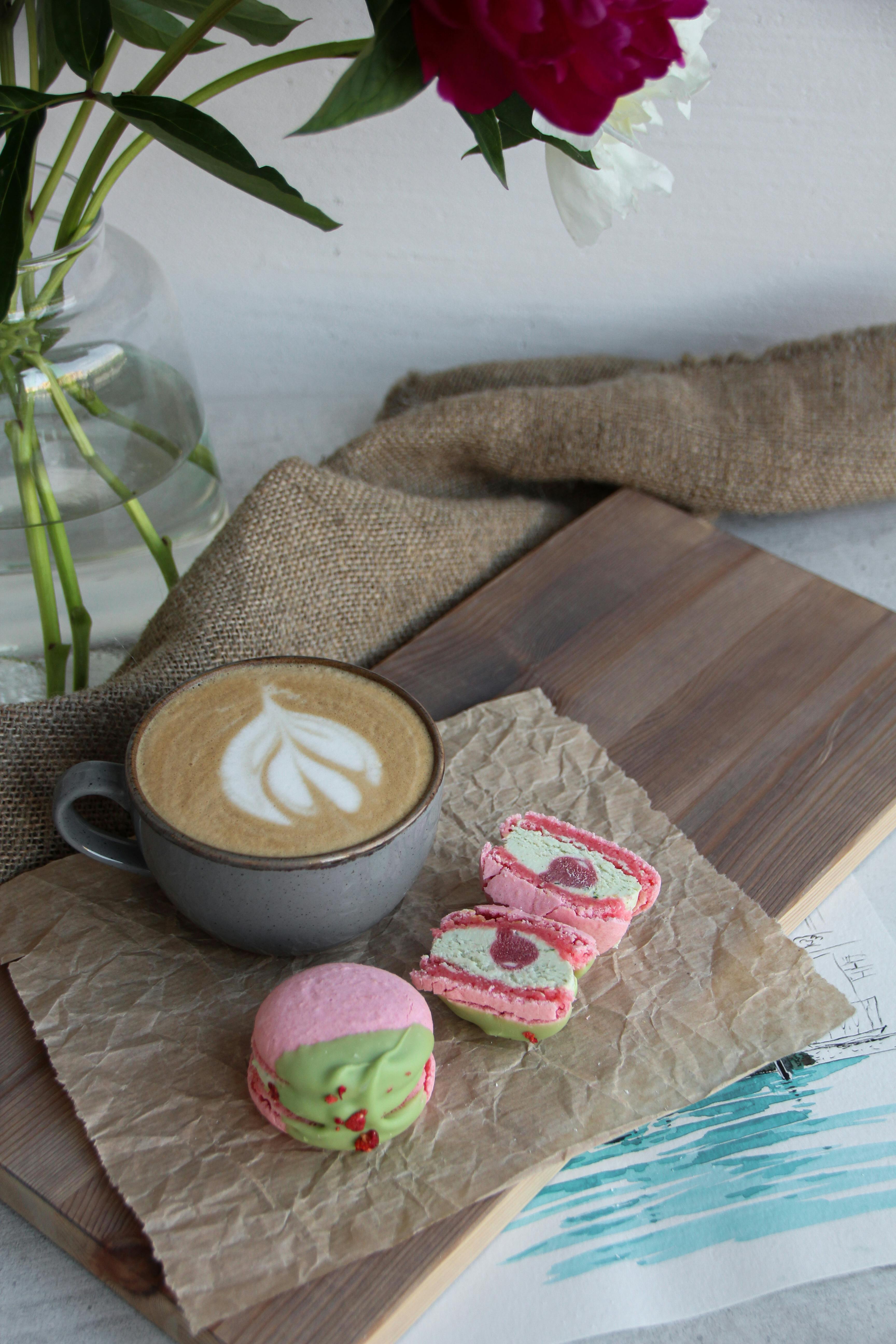 A Cup of Coffee and Macarons · Free Stock Photo