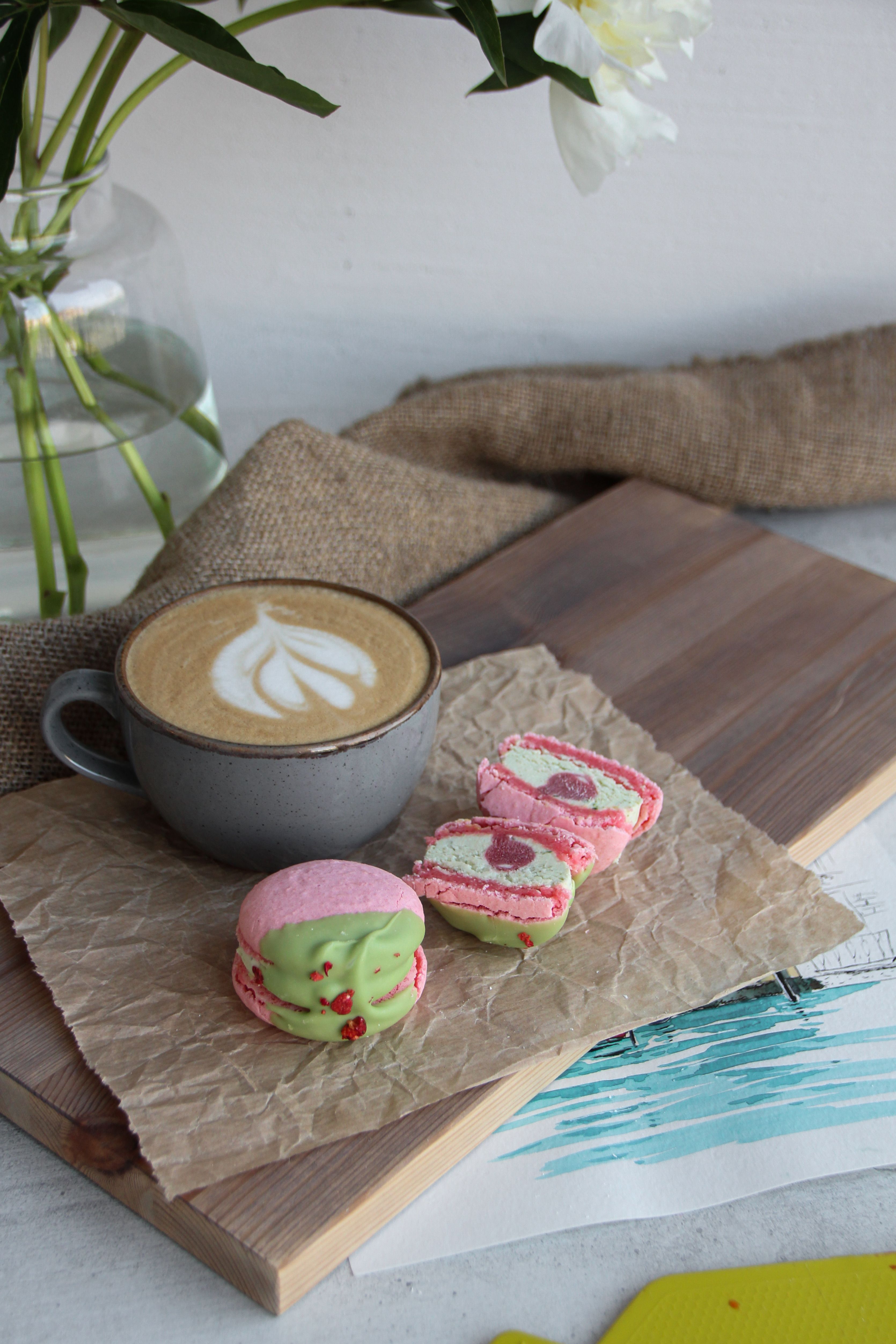 Macarons and a Cup of Coffee · Free Stock Photo