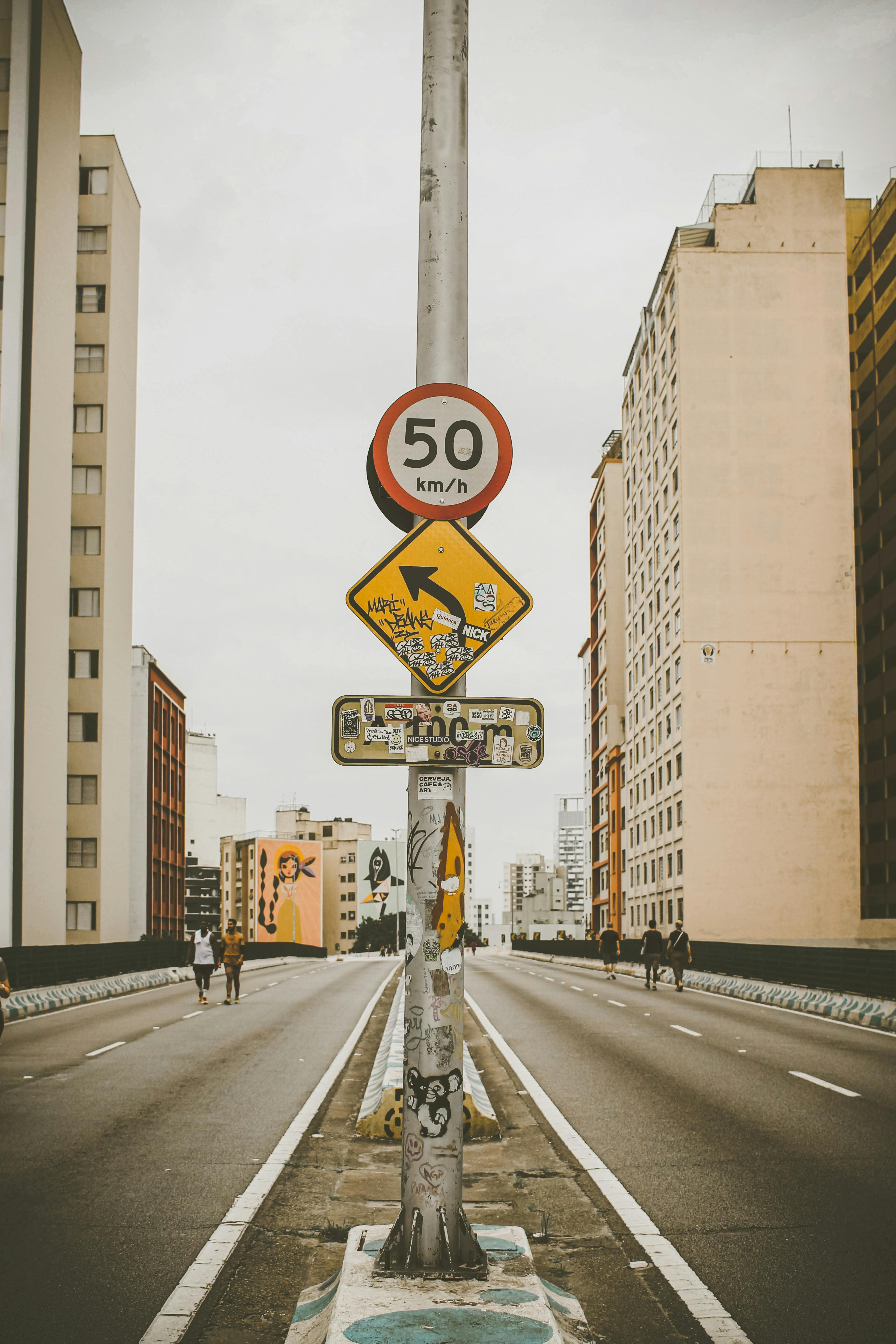 Urban Post with Road Signs · Free Stock Photo