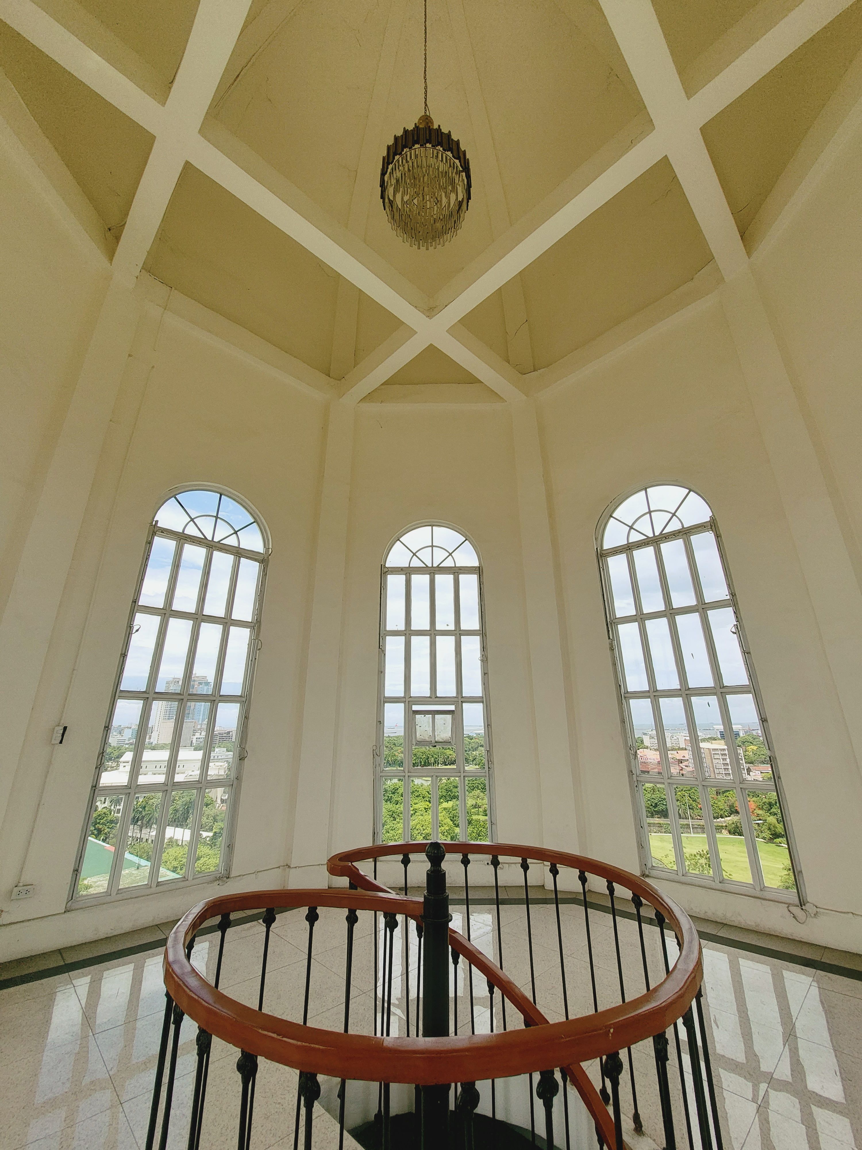 Octagonal House Interior and a Spiral Staircase · Free Stock Photo