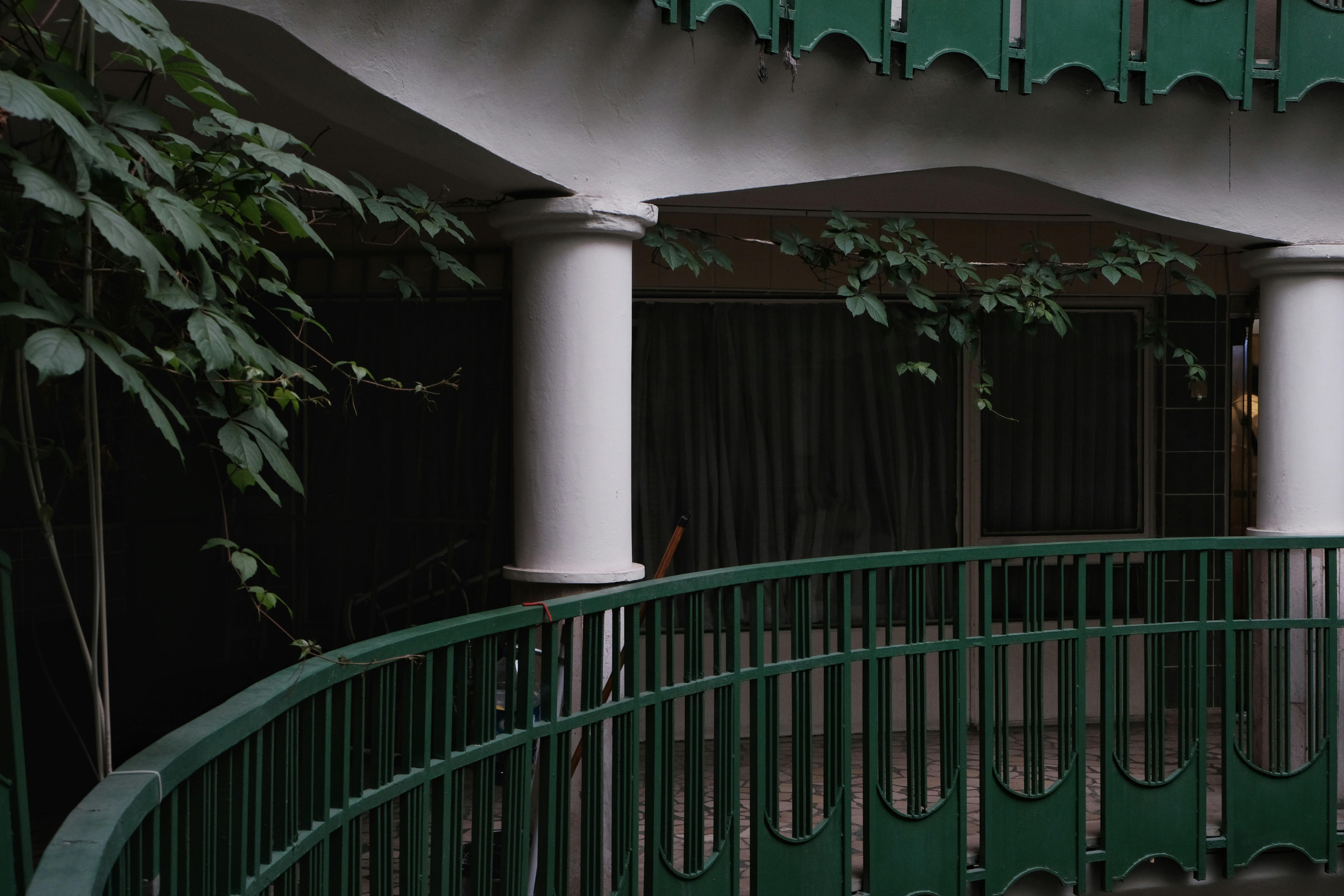 Arched Green Railing on the Terrace · Free Stock Photo