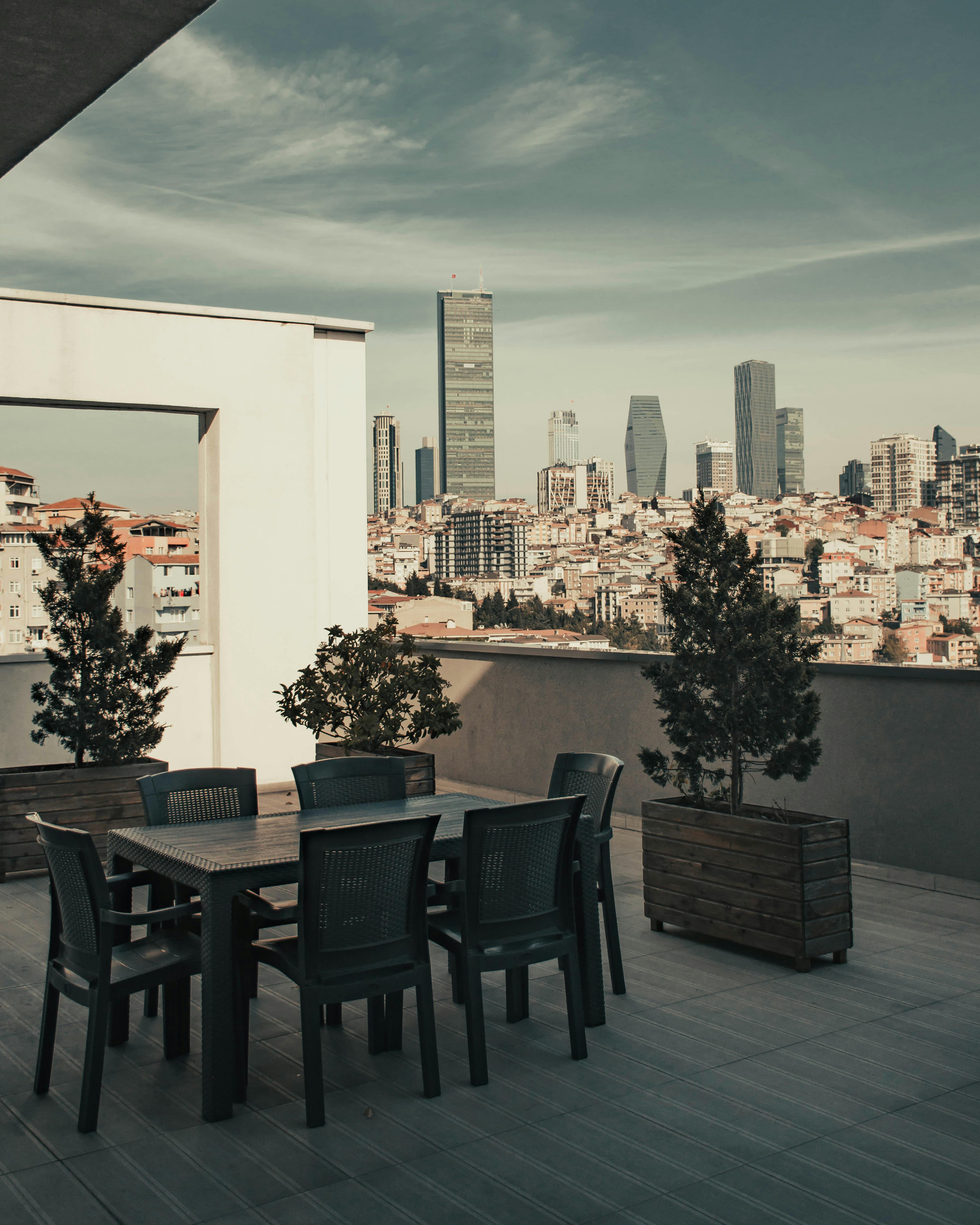 Terrace Against Istanbul Downtown in Turkey · Free Stock Photo