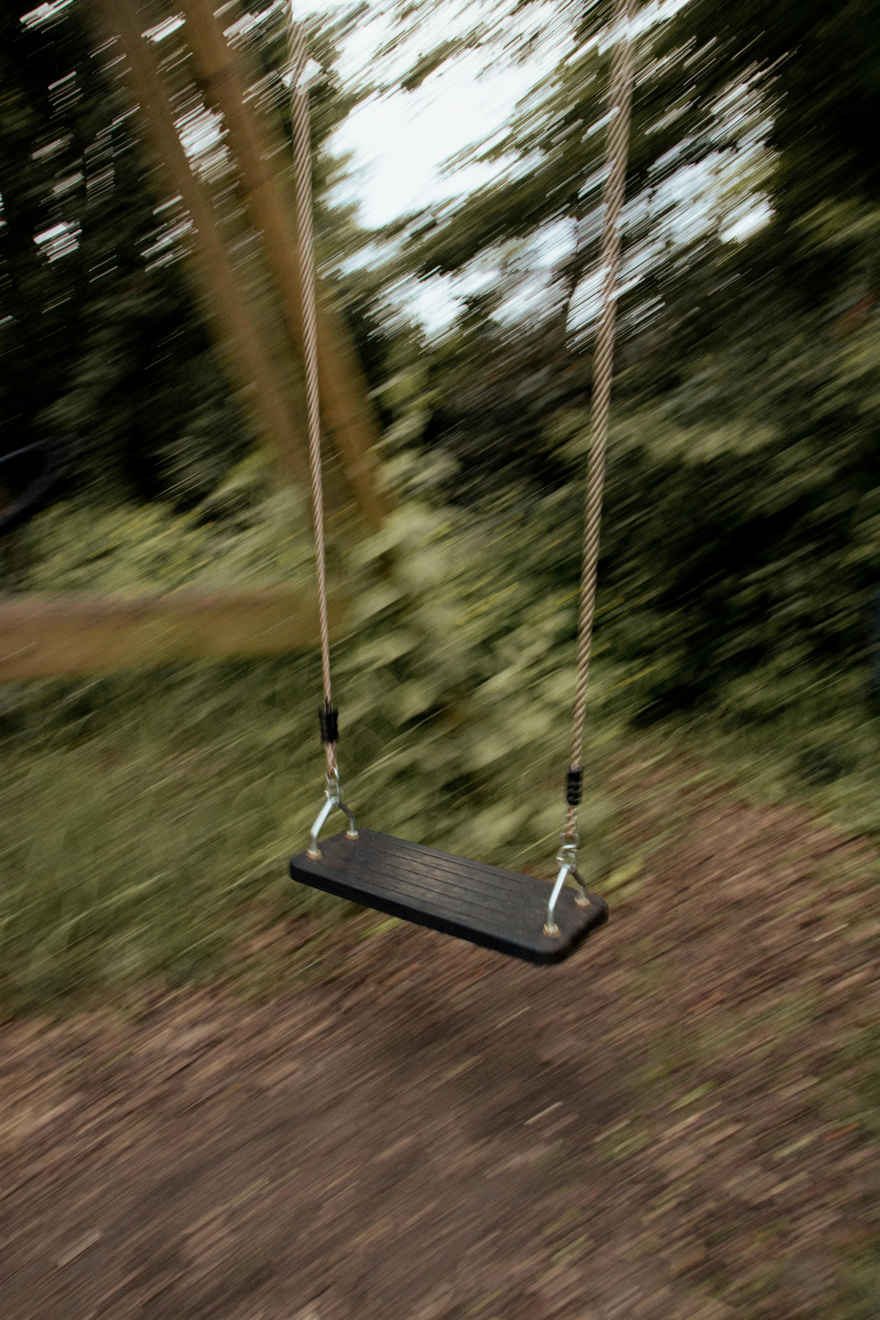 Moving Swing against Trees · Free Stock Photo