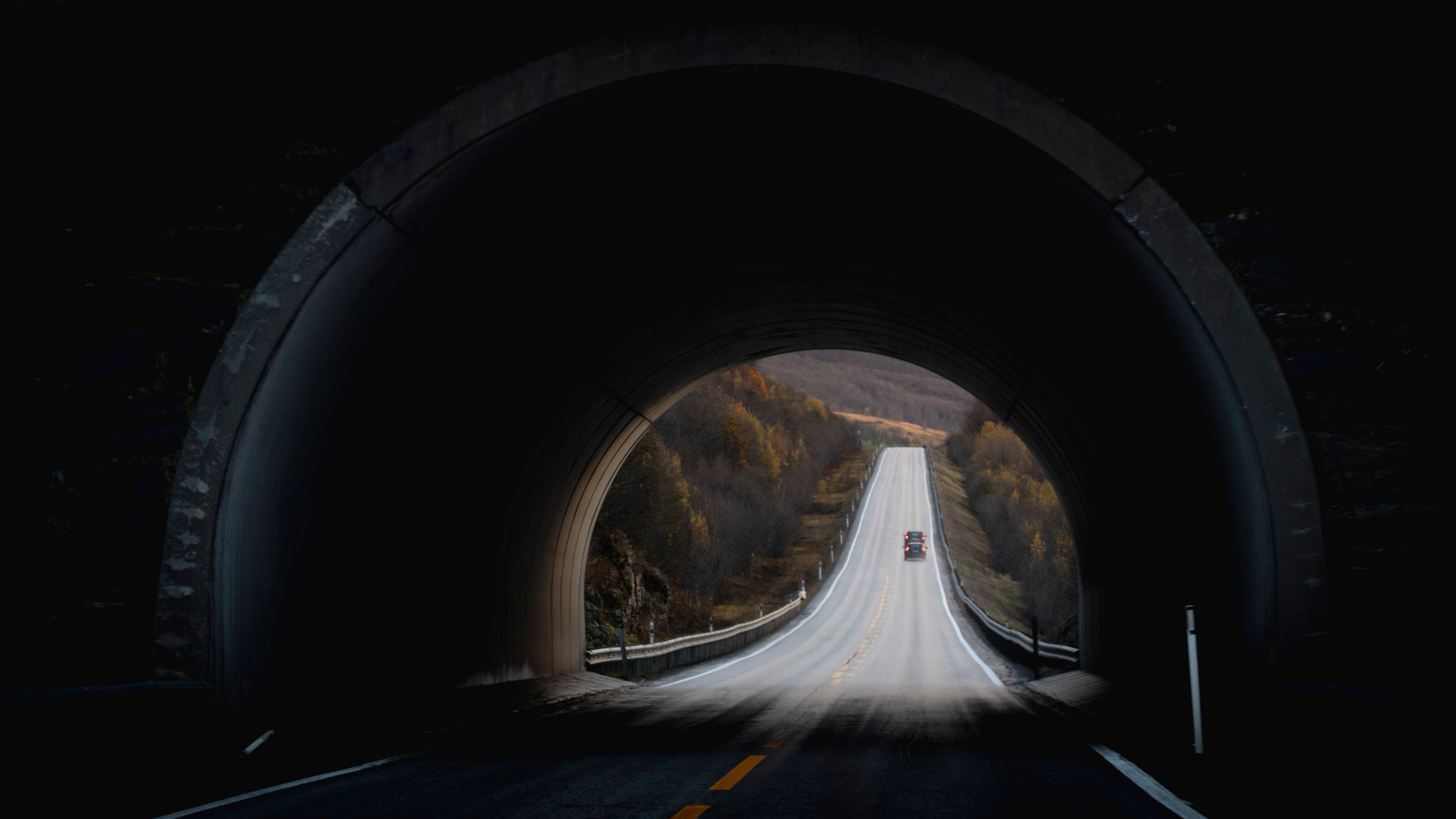 A Road From the Tunnel Perspective · Free Stock Photo