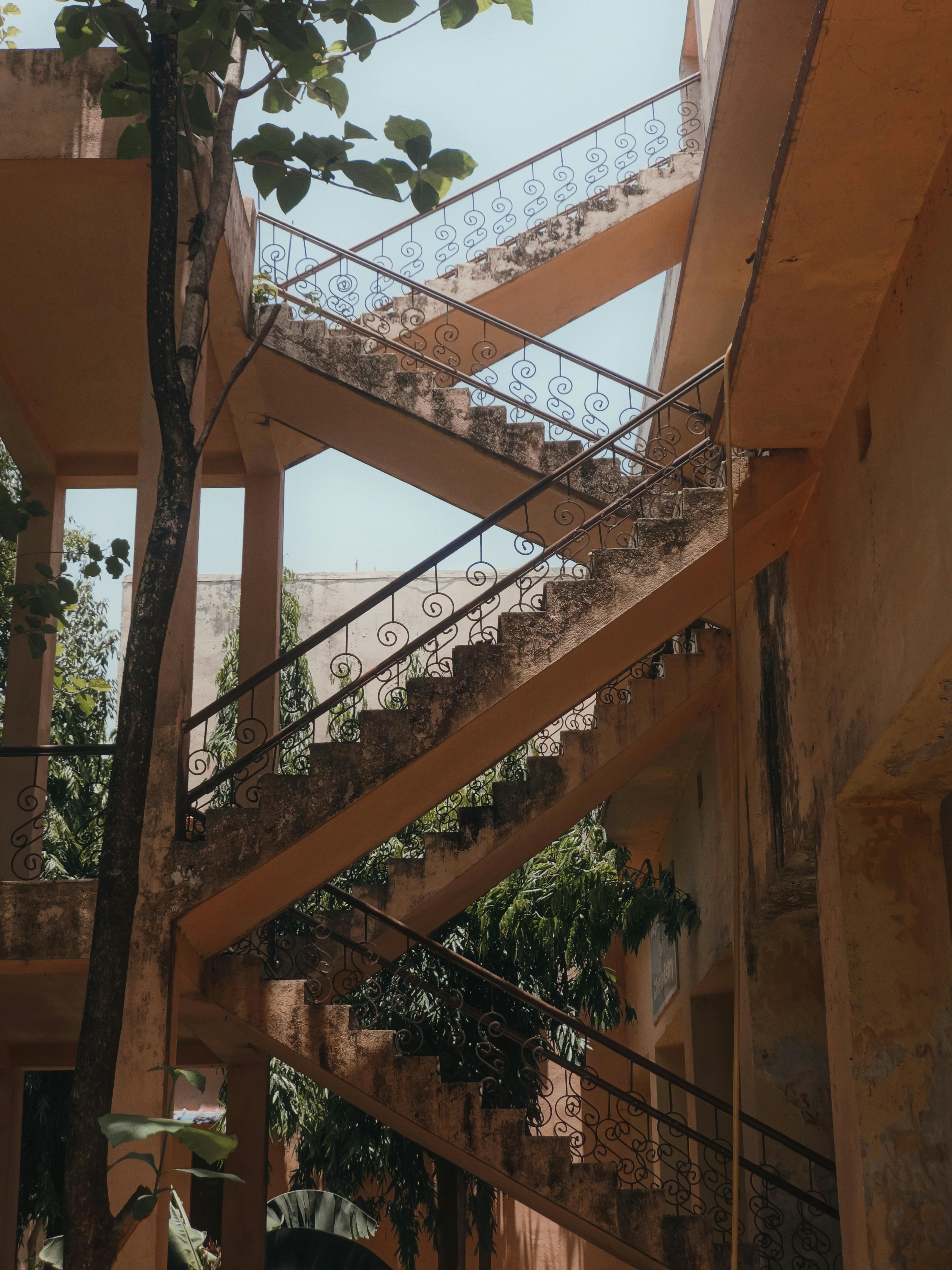 Photo of a Staircase with a Decorative Balustrade on a Patio · Free ...