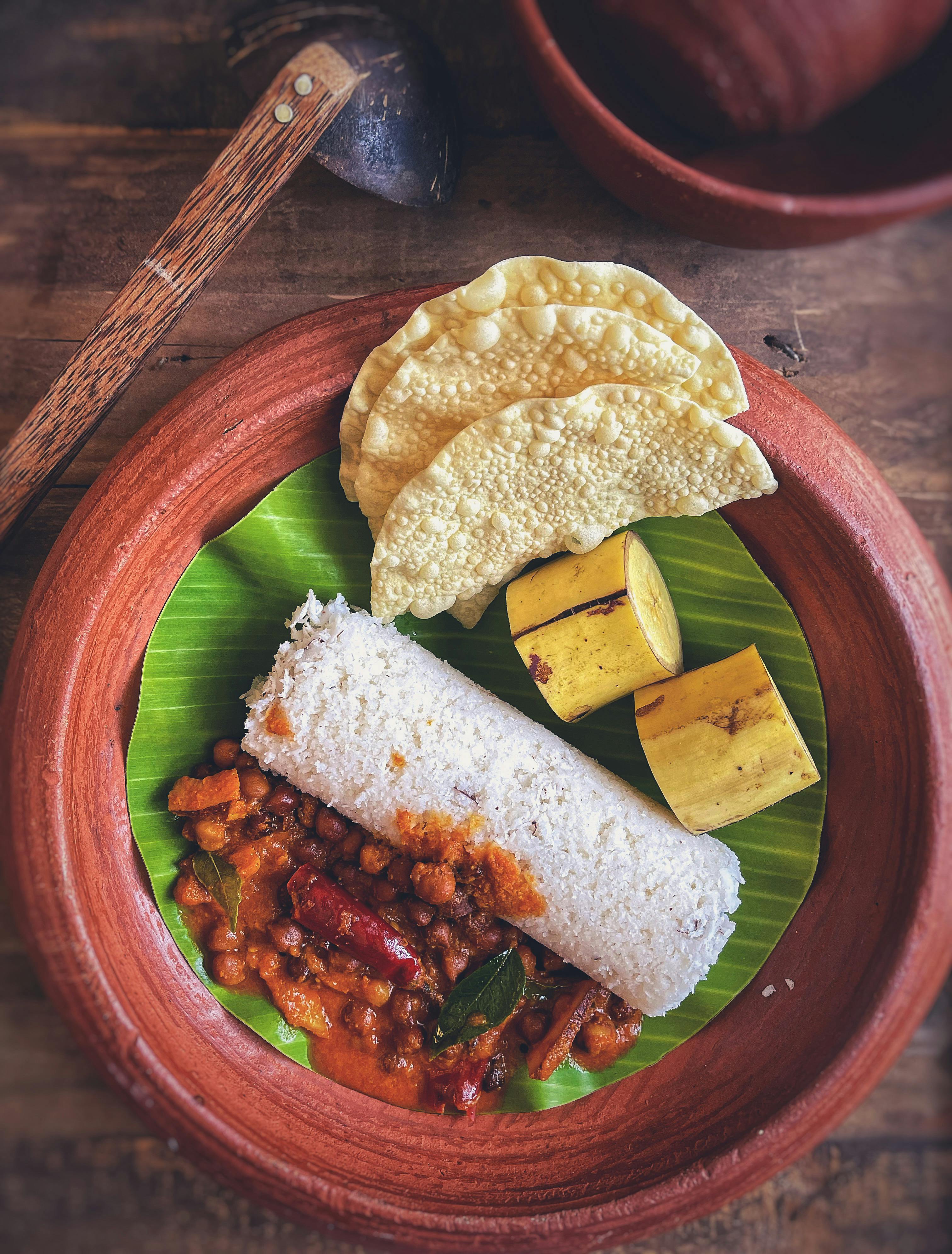 Puttu Served on Leaf · Free Stock Photo
