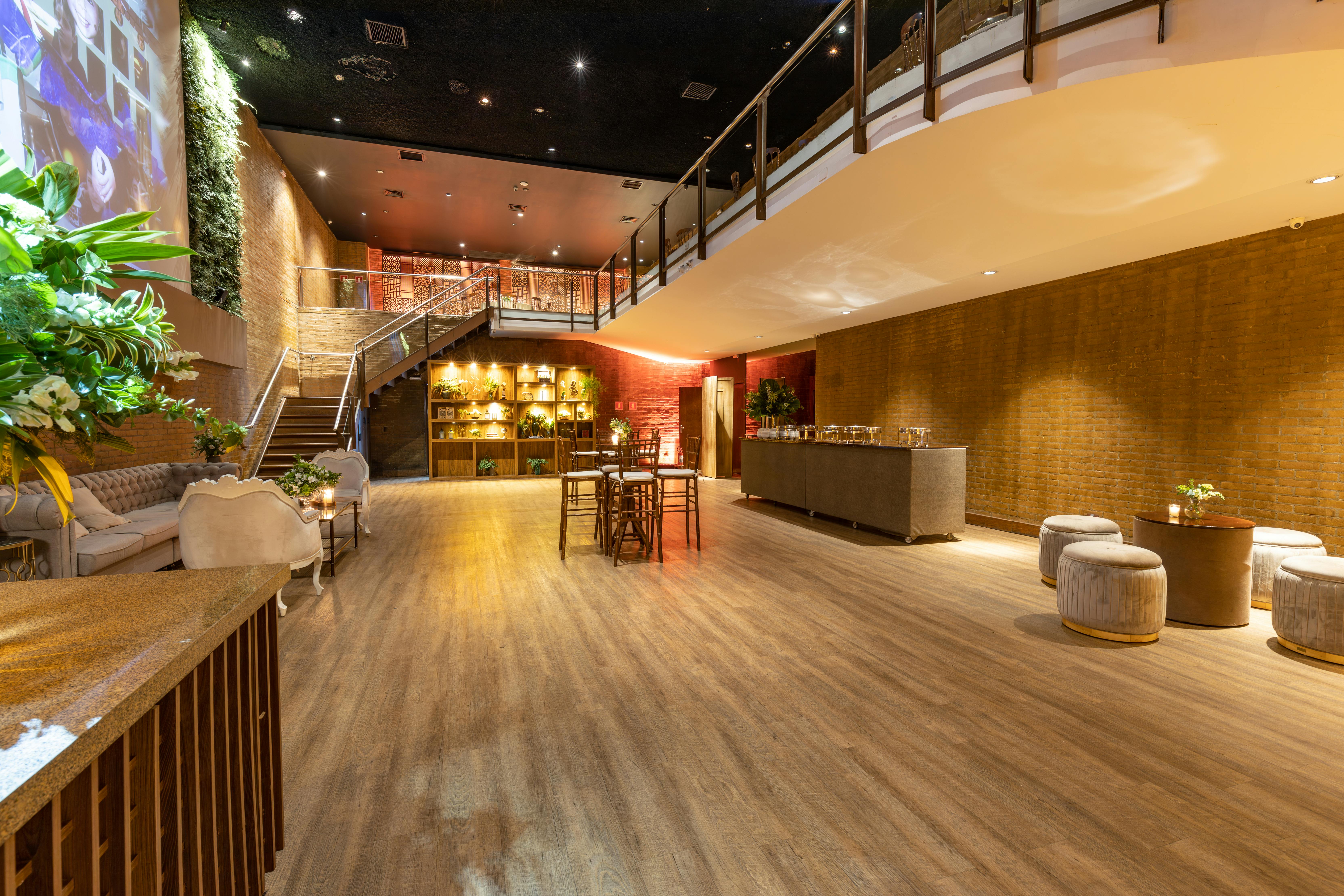 Luxury Illuminated Lobby with bar Counter · Free Stock Photo