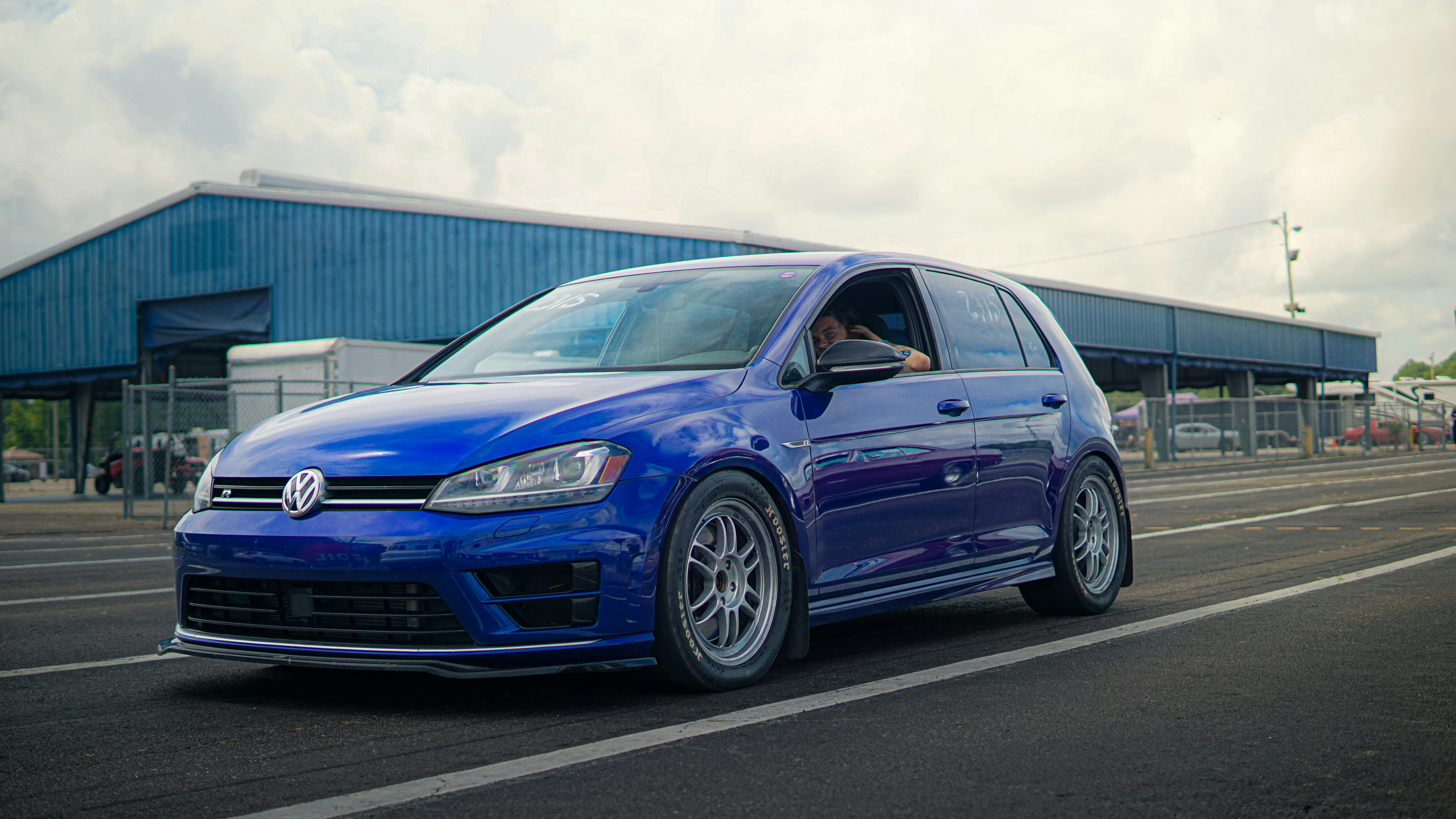 Blue Volkswagen Golf R · Free Stock Photo
