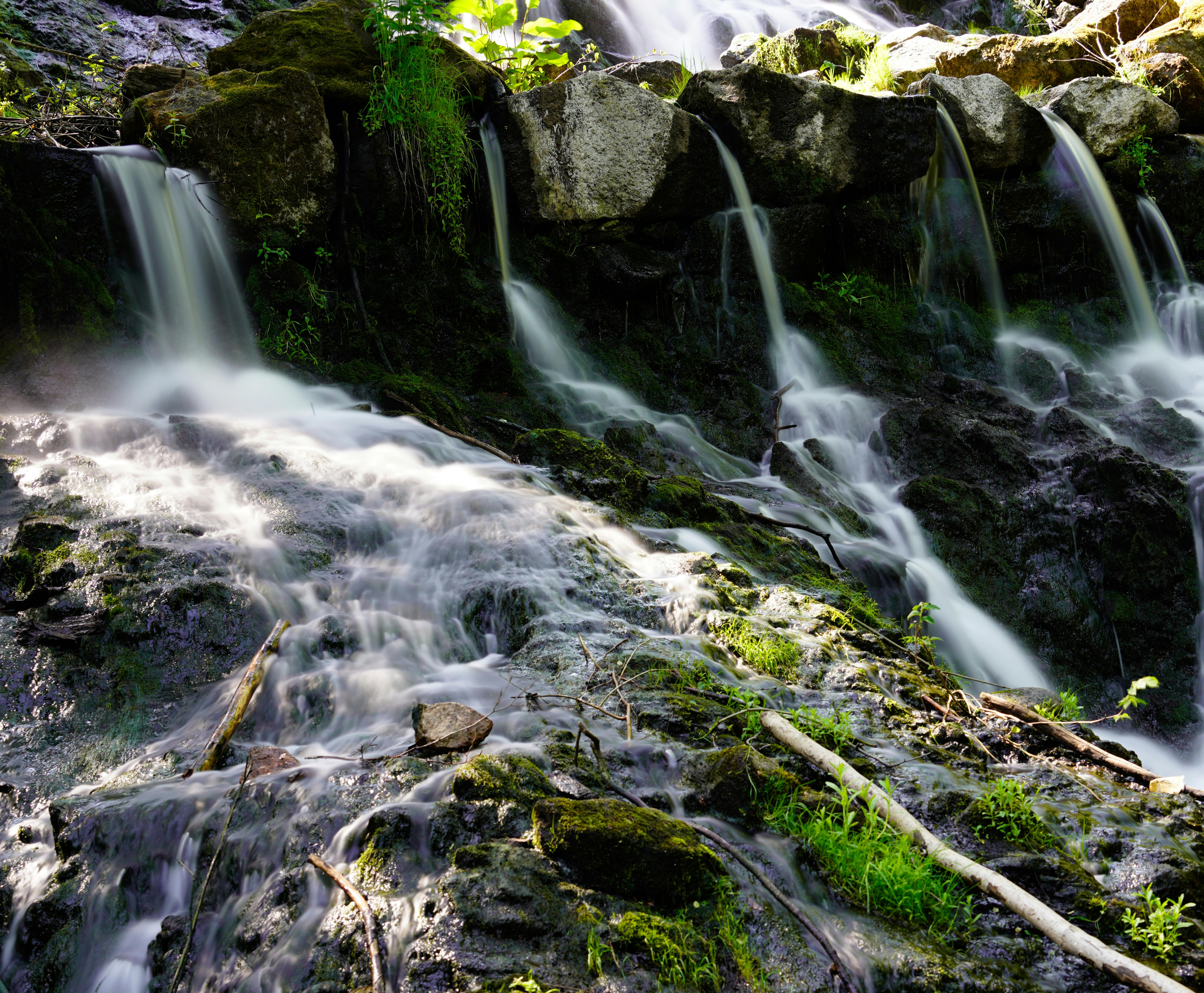 Waterfalls over Rocks · Free Stock Photo