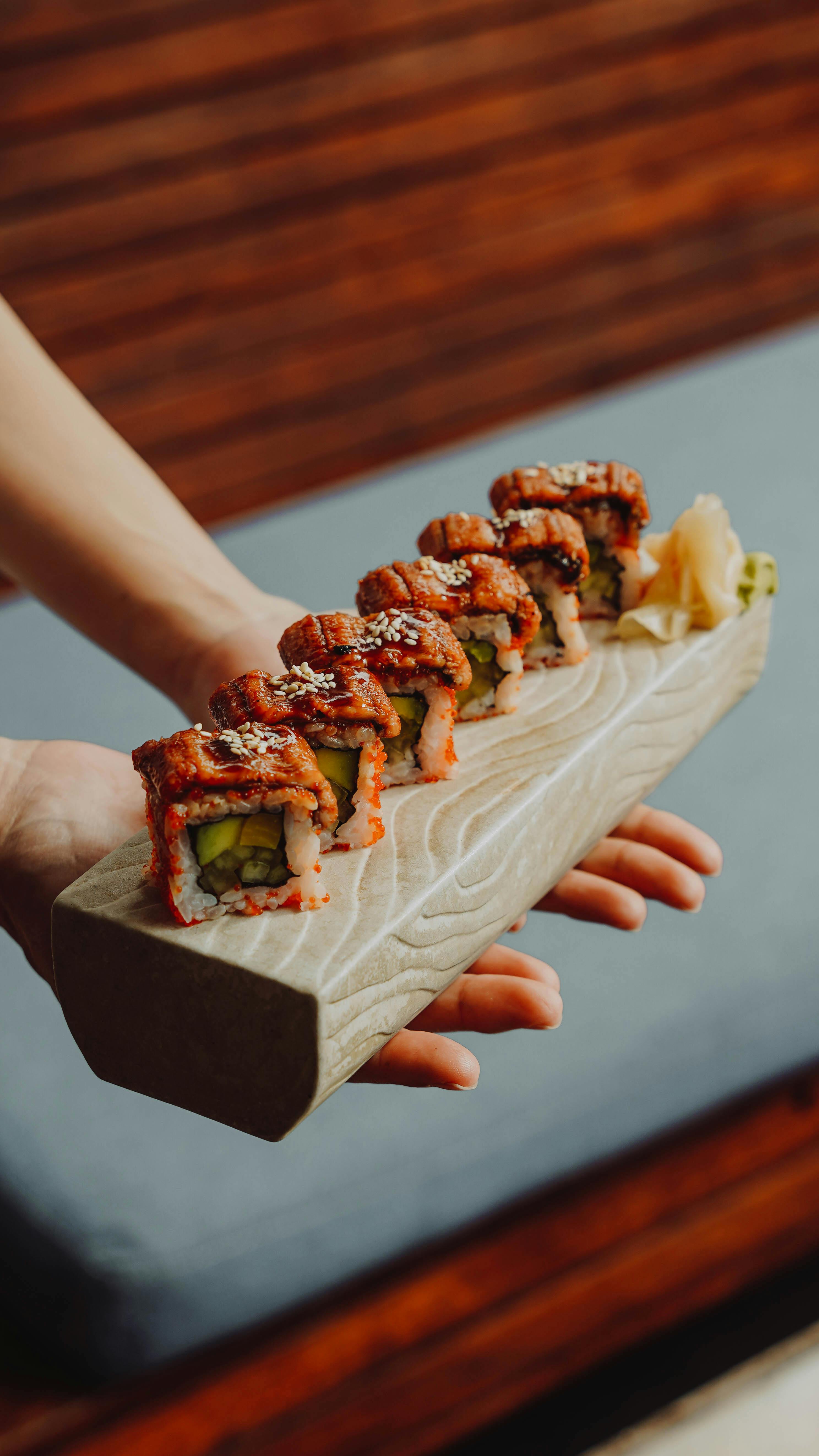 Sliced Sushi on Tray · Free Stock Photo