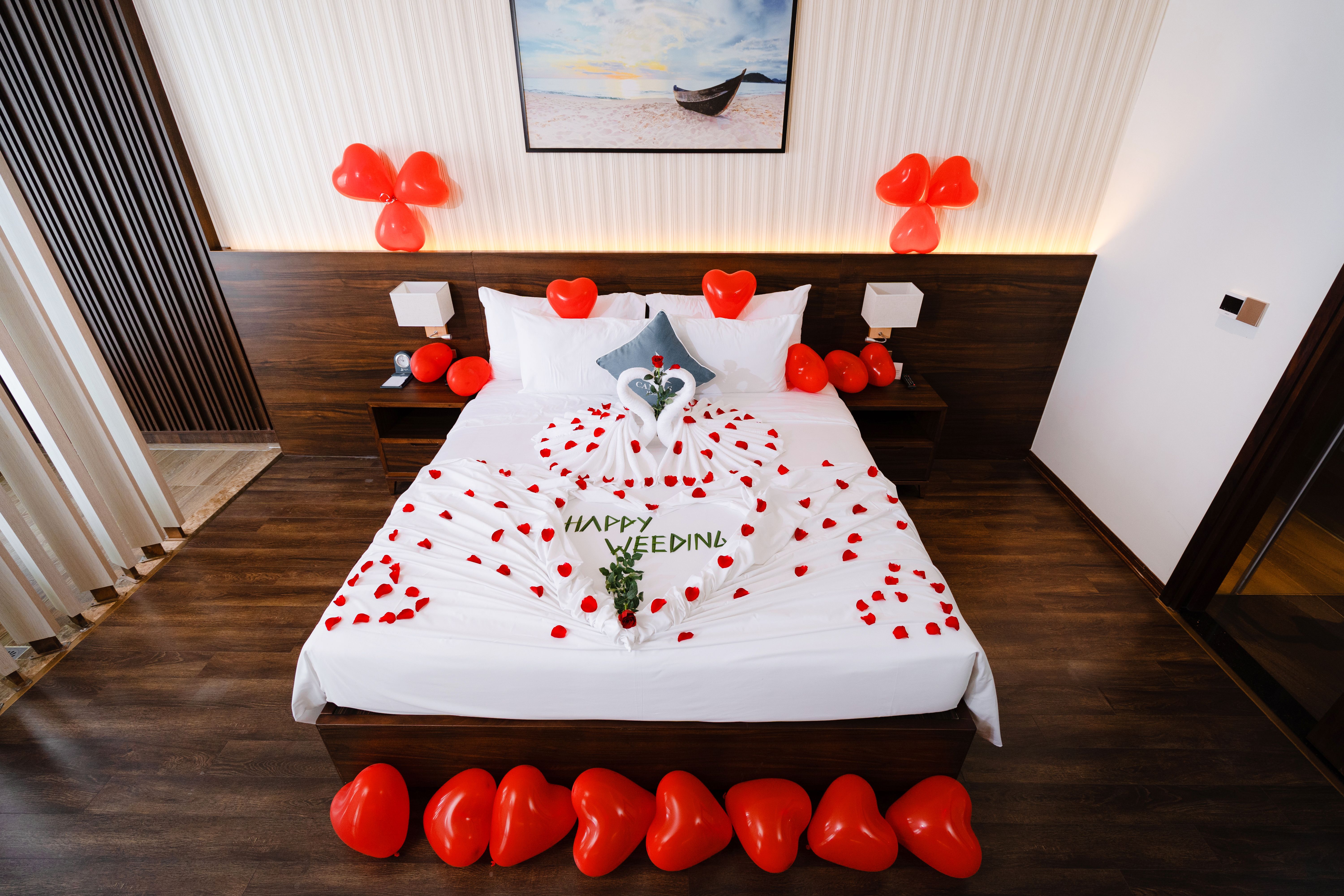 Hotel Room Decorated for Bride and Groom · Free Stock Photo