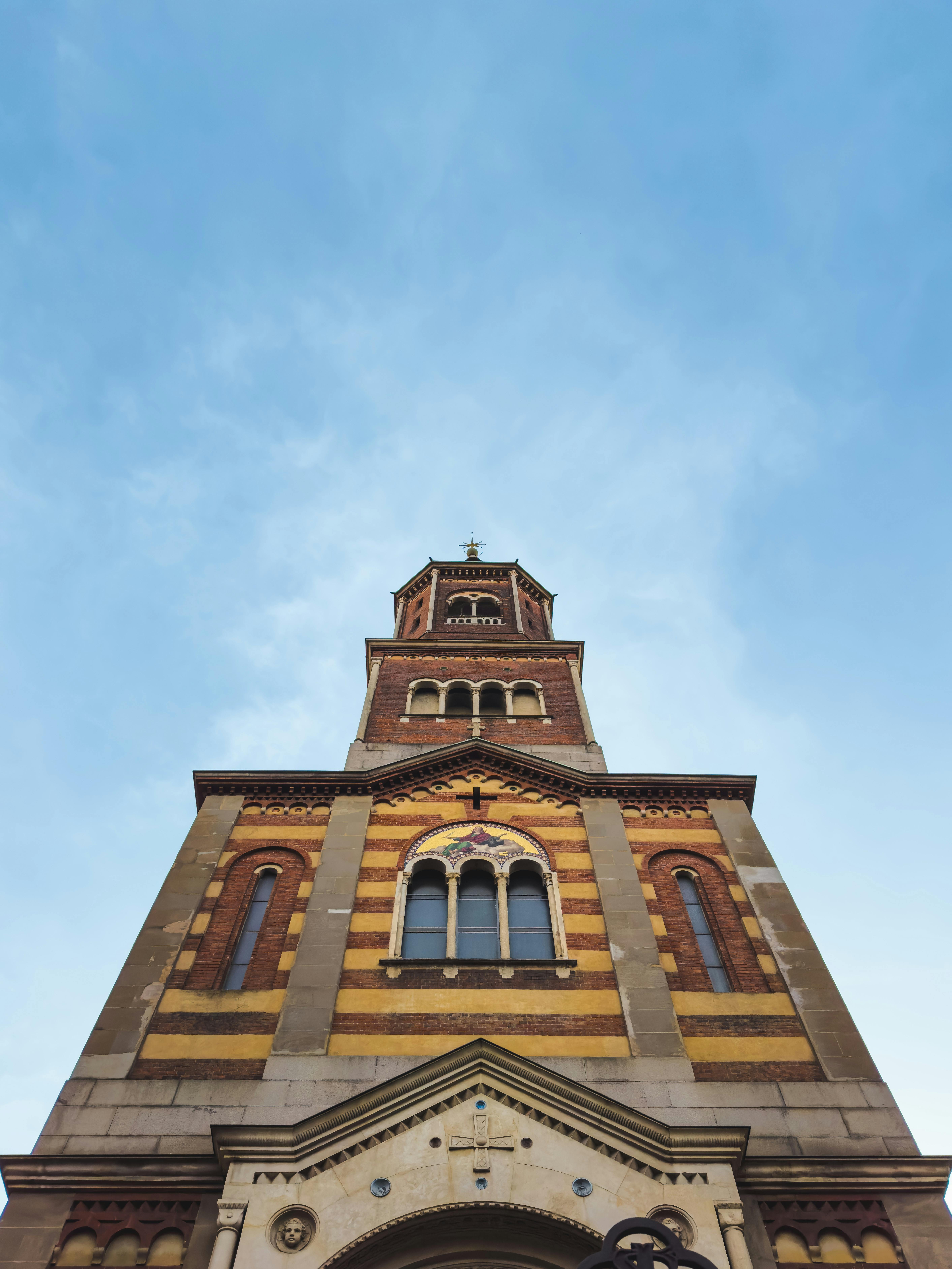 Modern Church Rooftop with Cross · Free Stock Photo