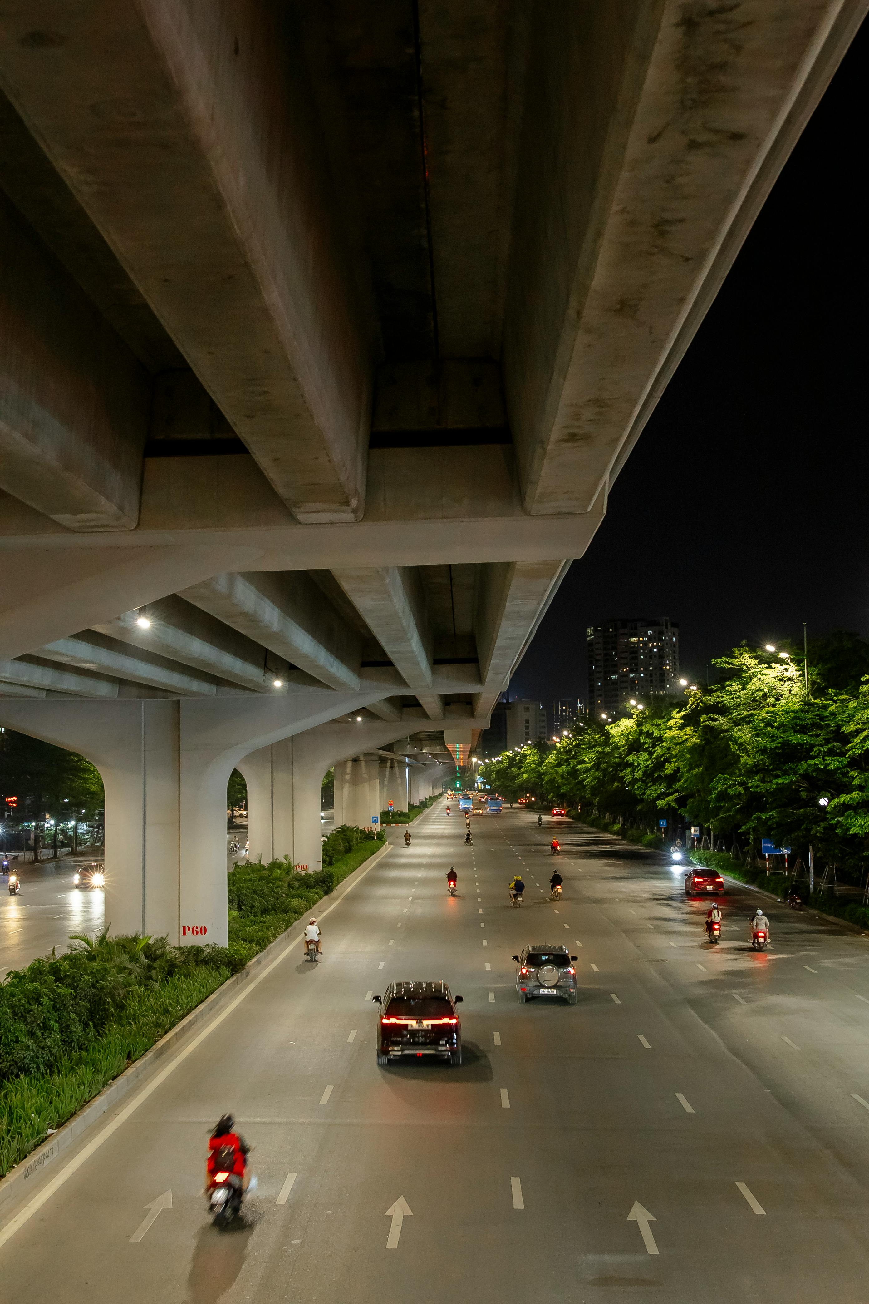 Street under Viaduct at Night · Free Stock Photo