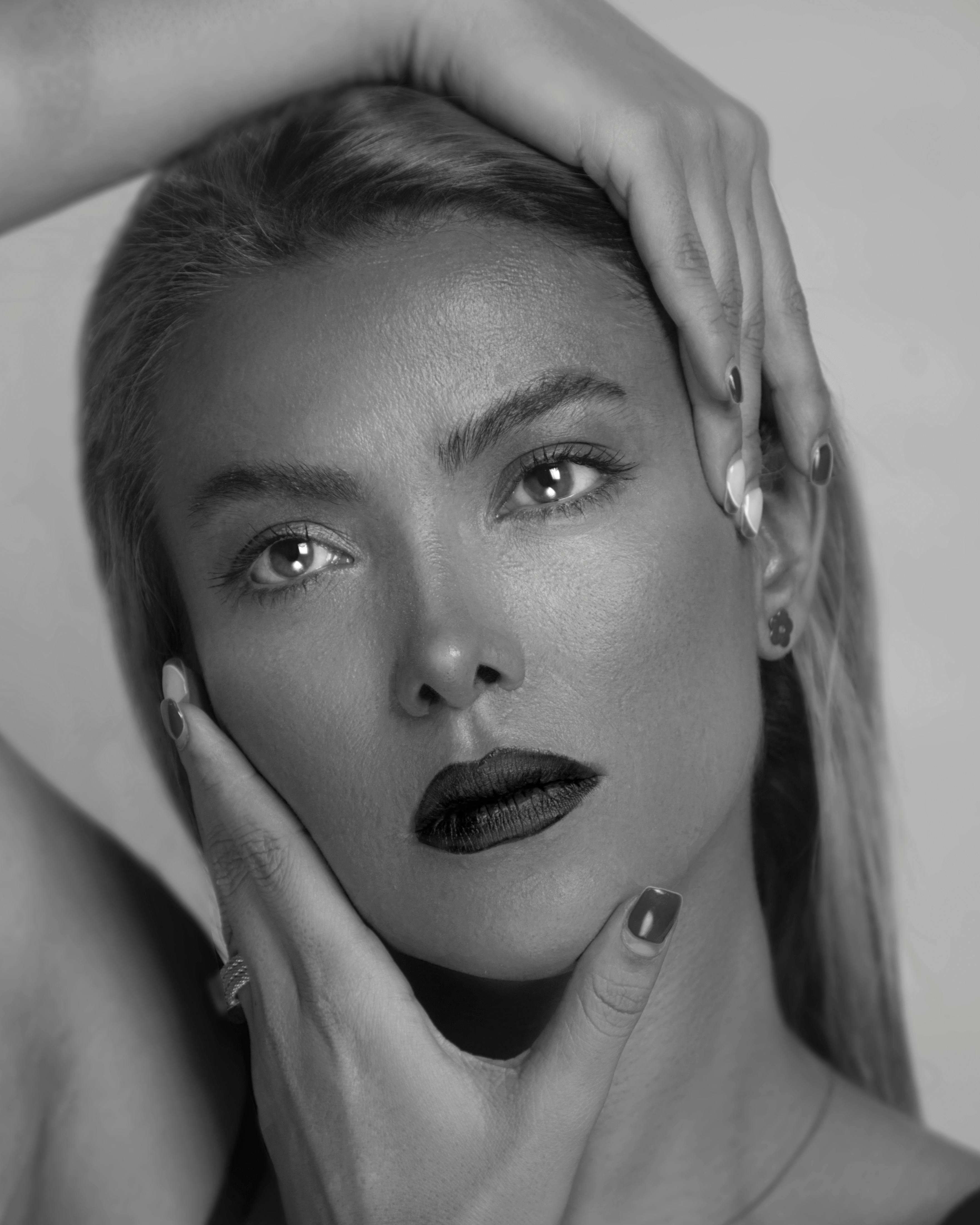 Black and White Studio Portrait of a Young Woman · Free Stock Photo