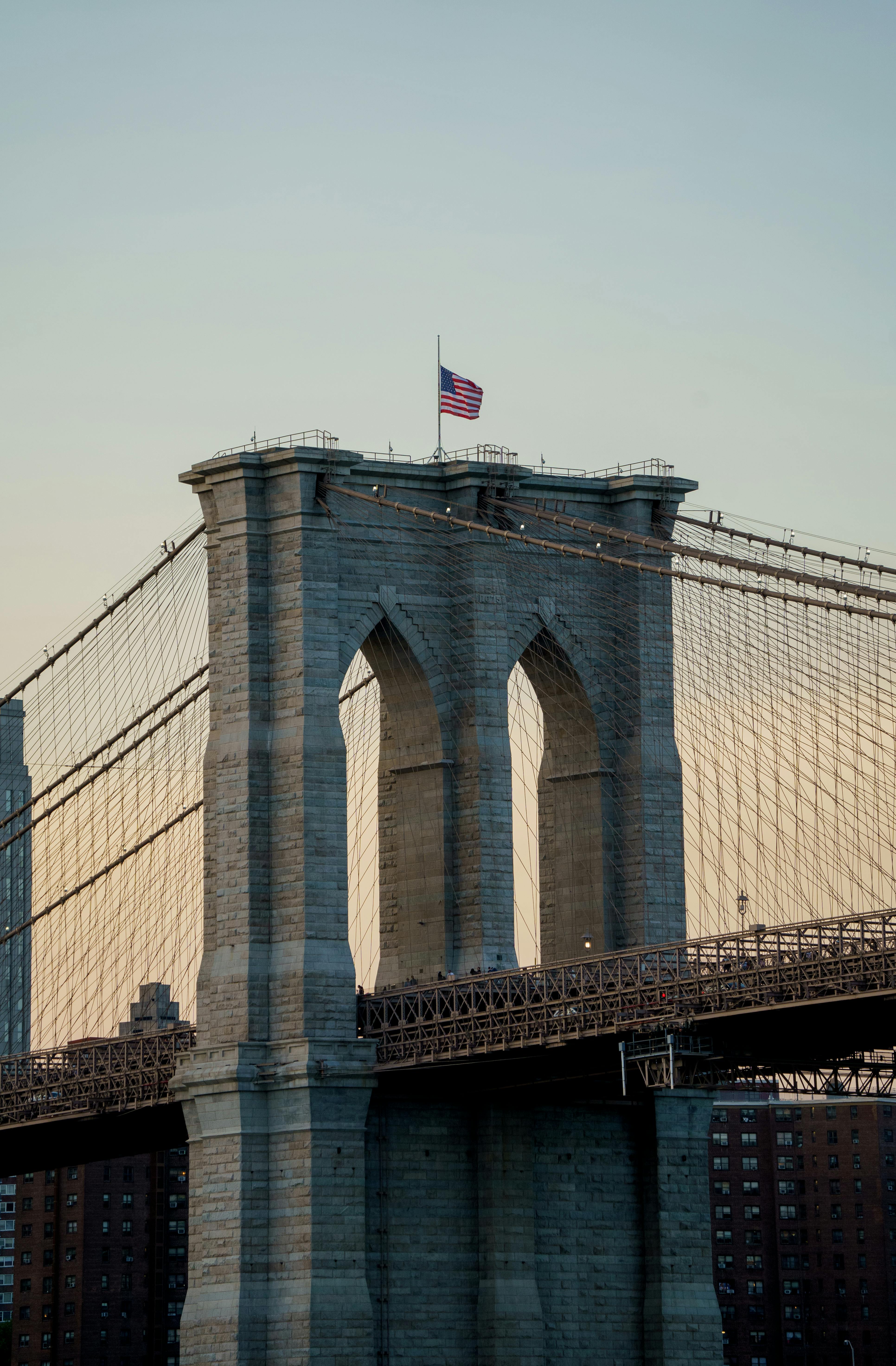 The Brooklyn Bridge in New York City at Sunset · Free Stock Photo