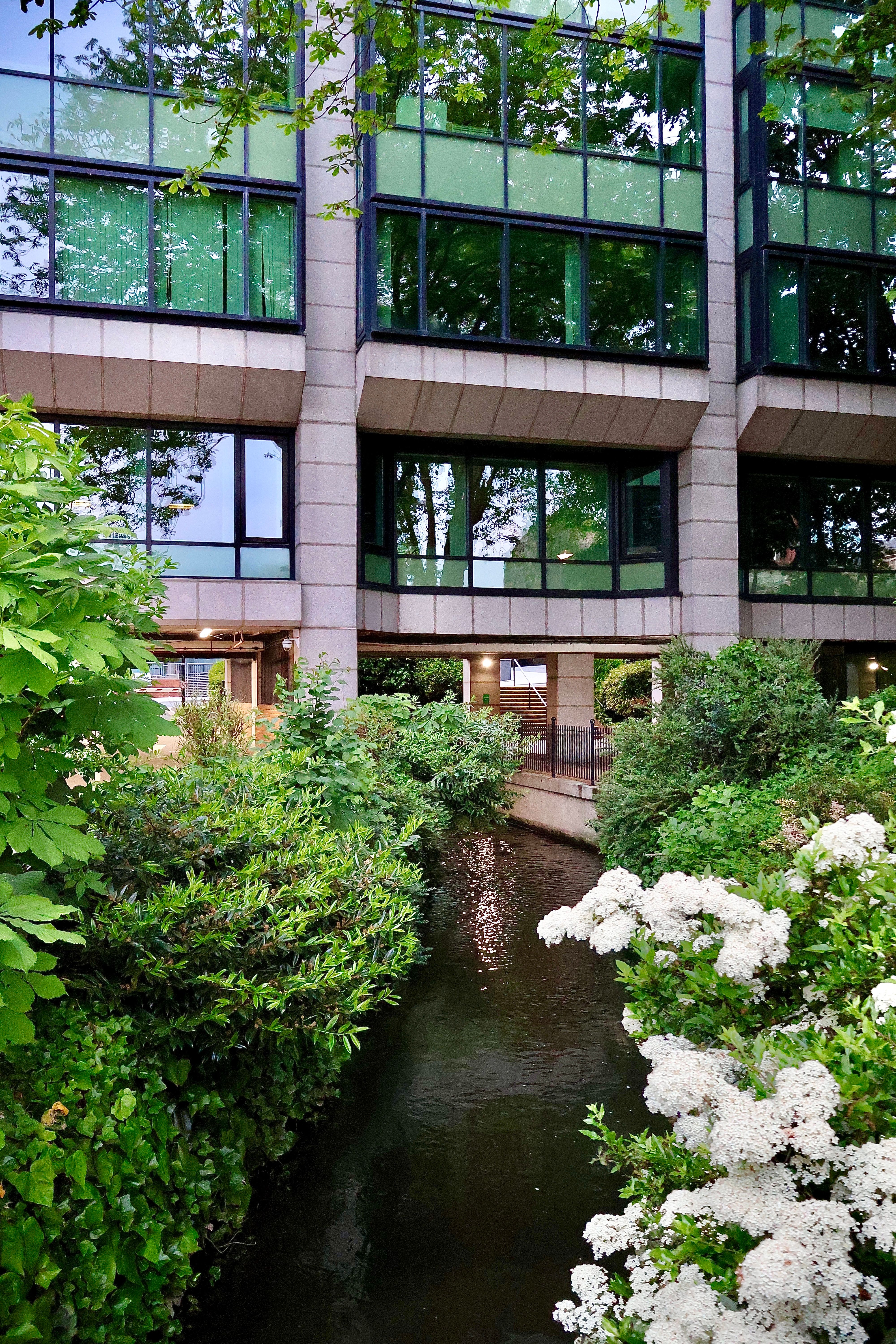 A Canal Flowing under a Modern Building in City · Free Stock Photo