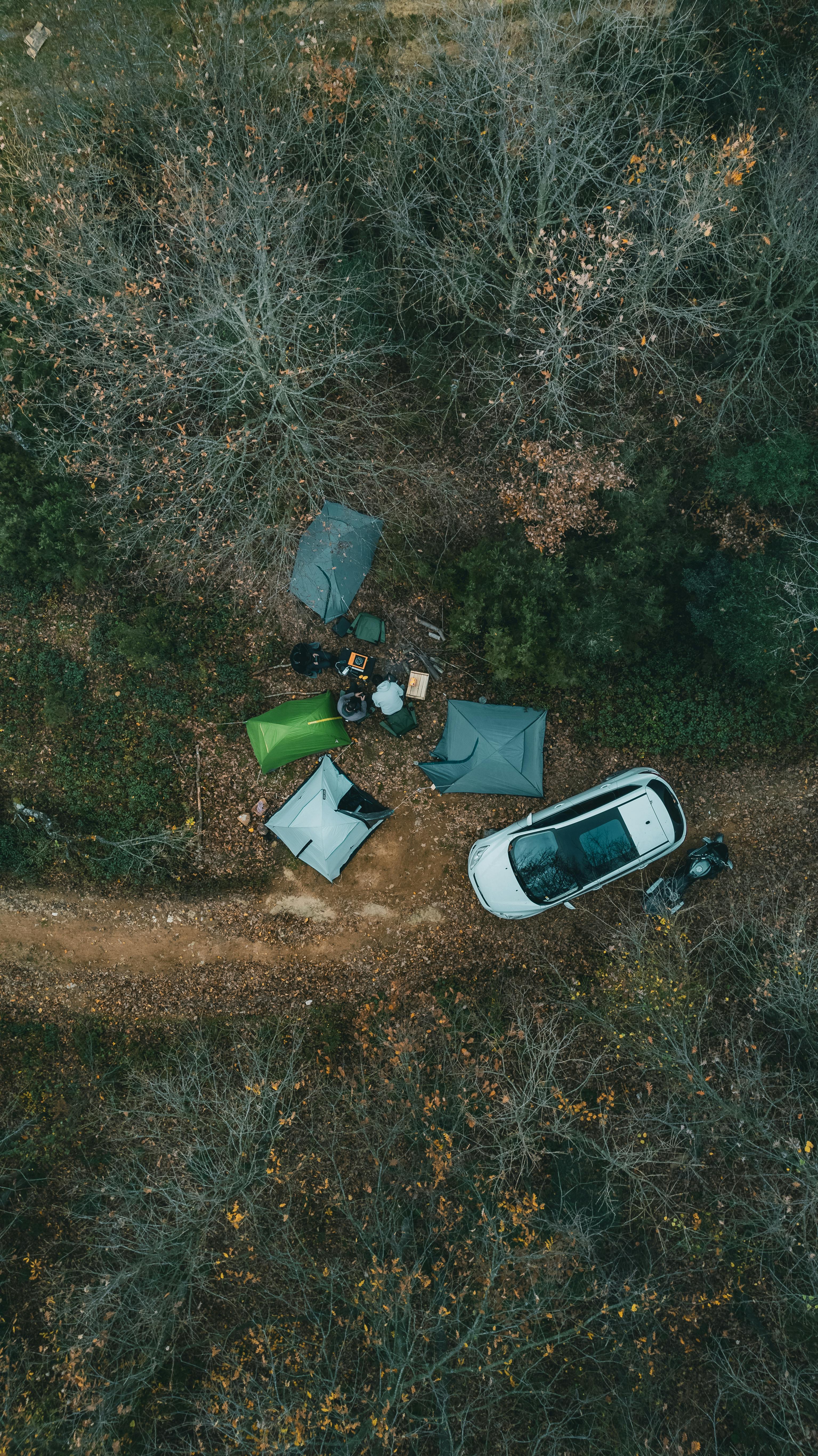 Camping with Car in Forest · Free Stock Photo