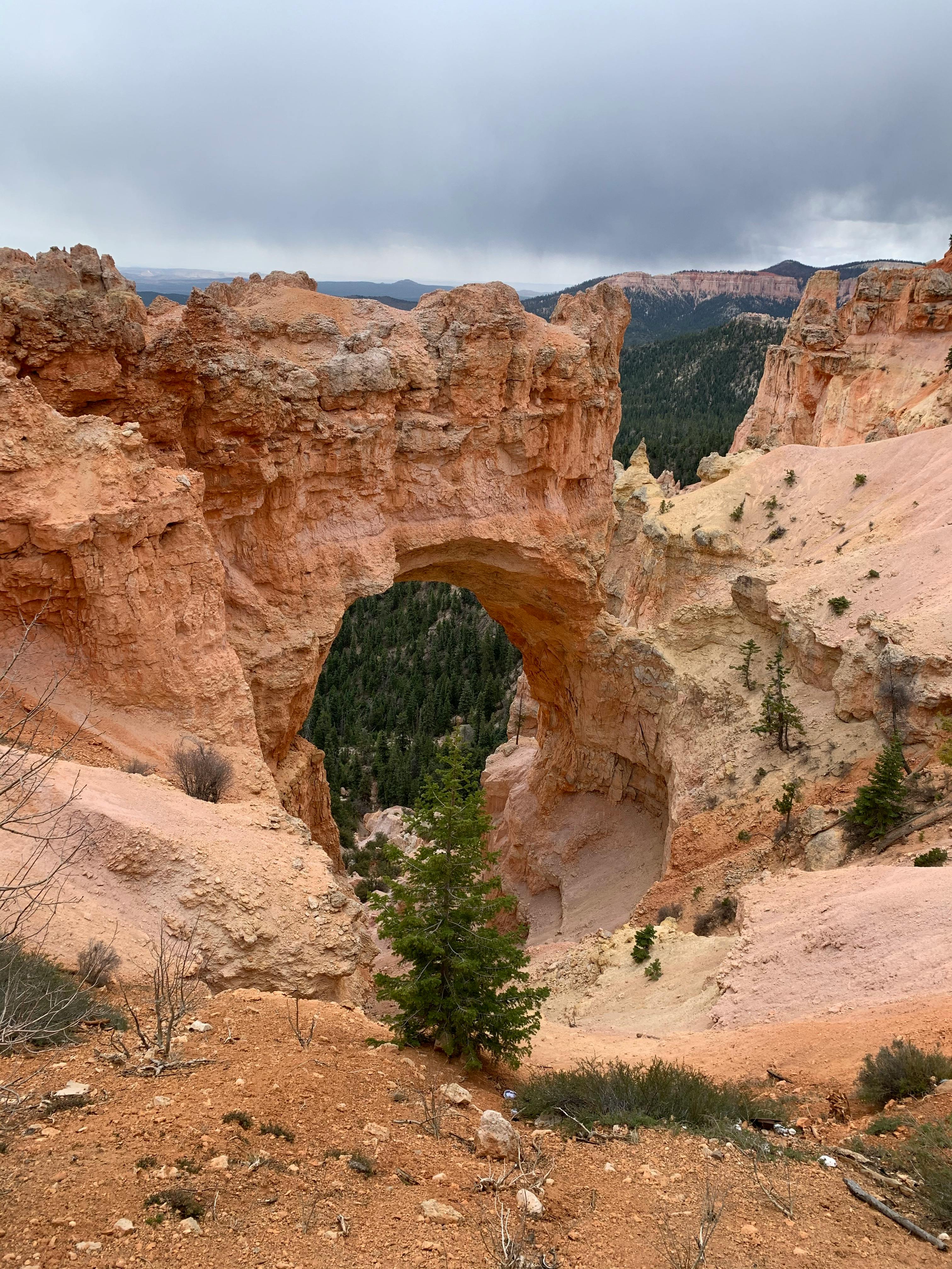Scenic Landscape with a Natural Bridge Rock Formation, Bryce Canyon ...