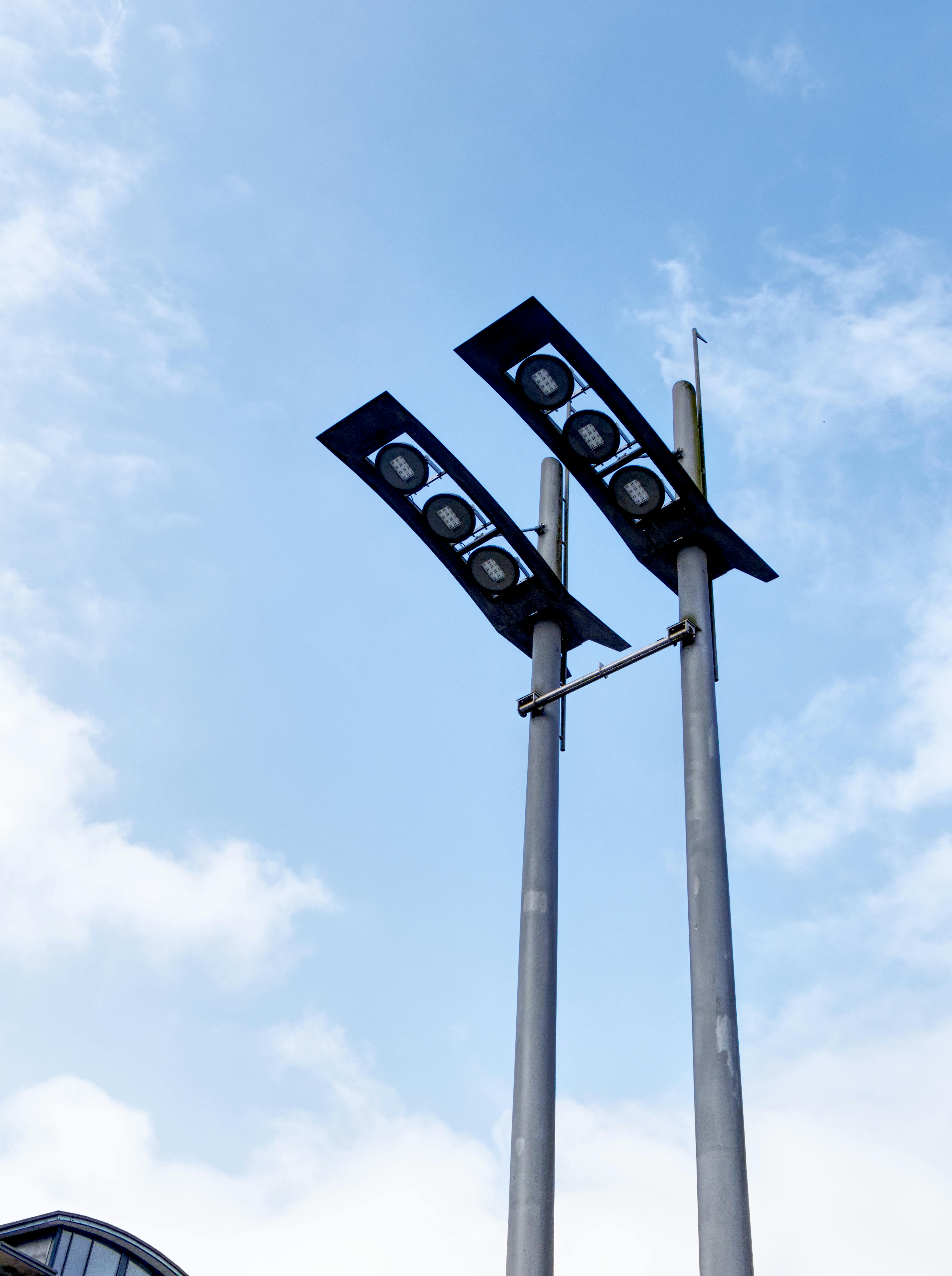 Spotlights on Steel Poles · Free Stock Photo