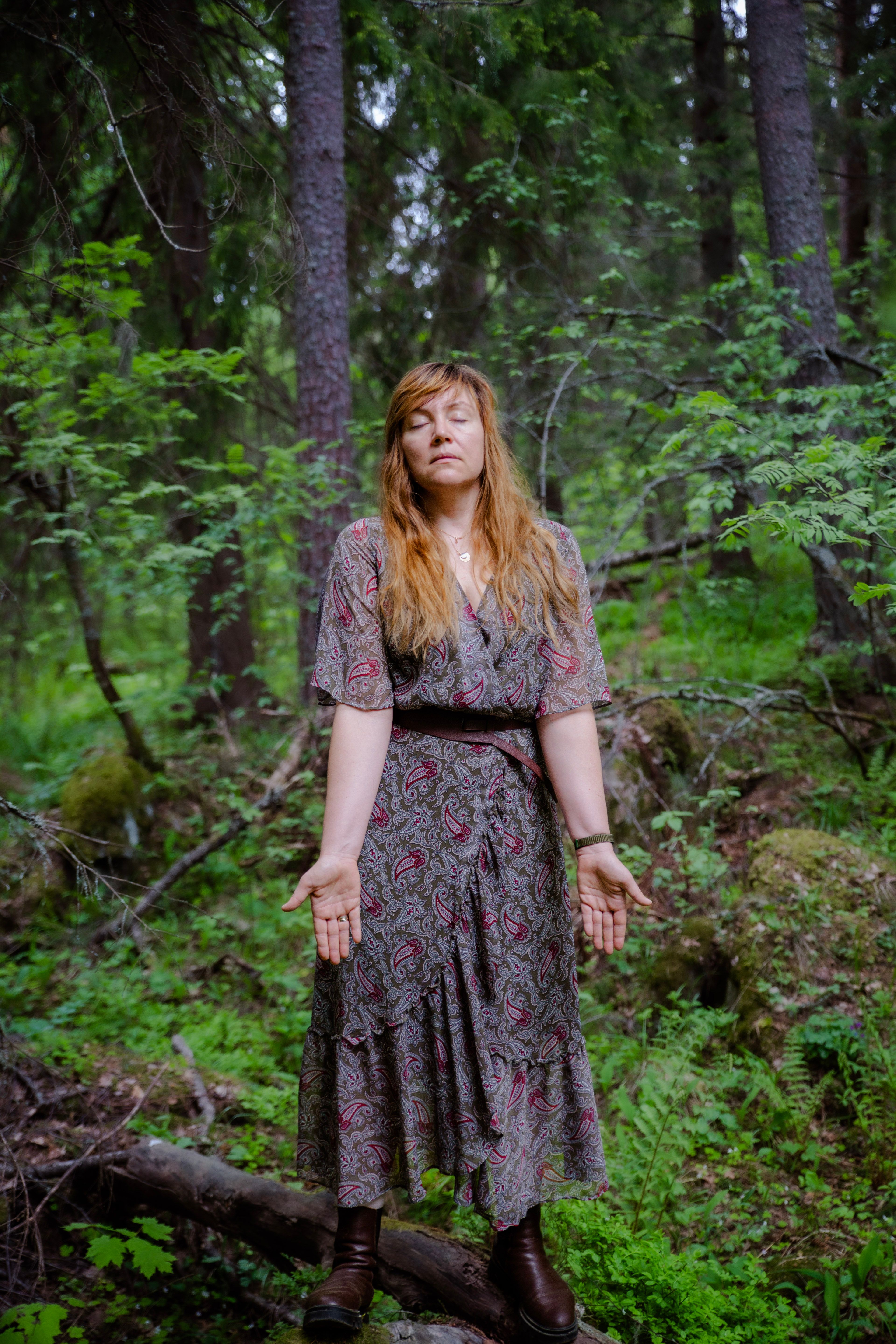 Woman in Dress in Forest · Free Stock Photo