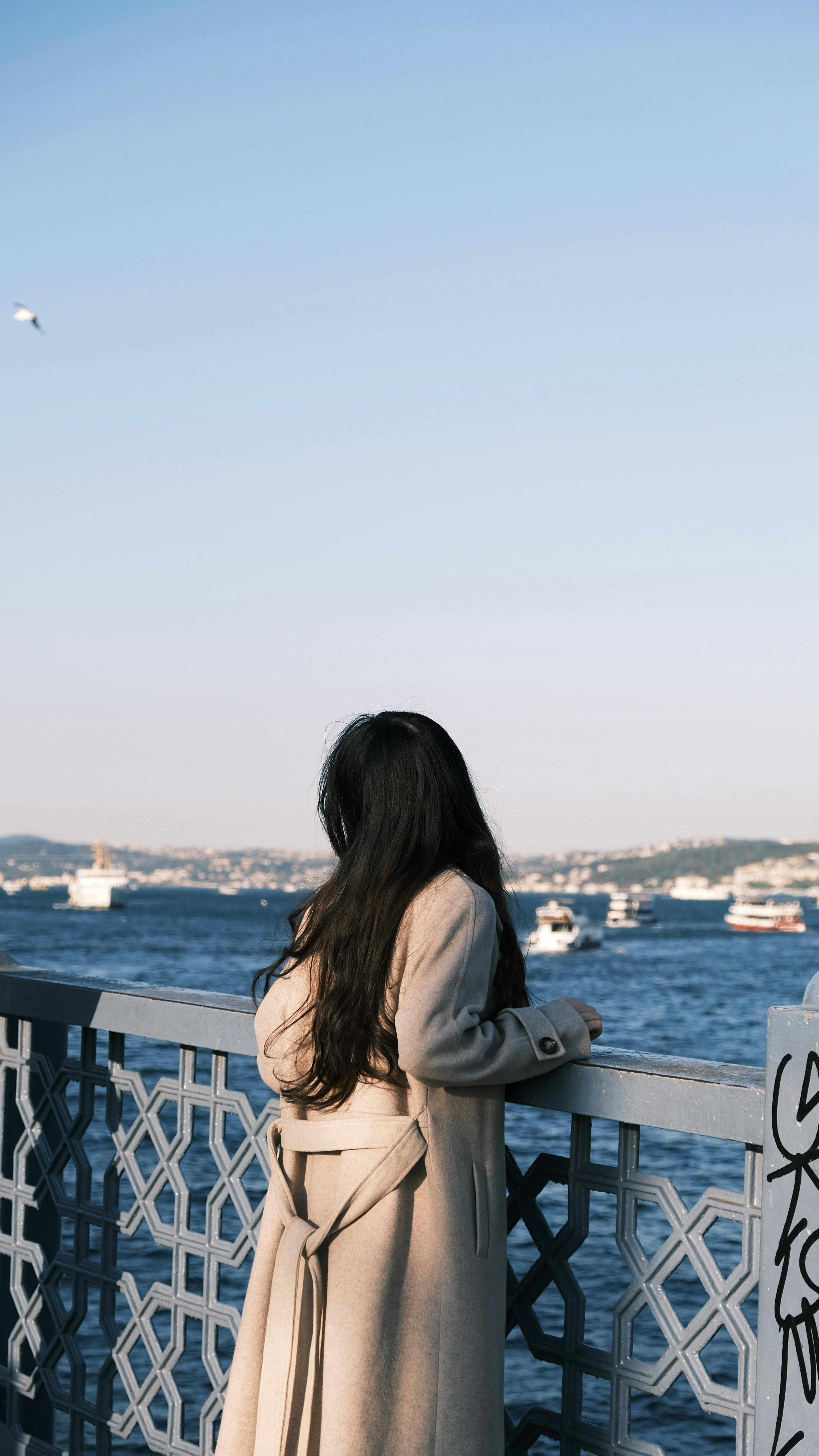 Standing on the Bridge and Holding Railing · Free Stock Photo
