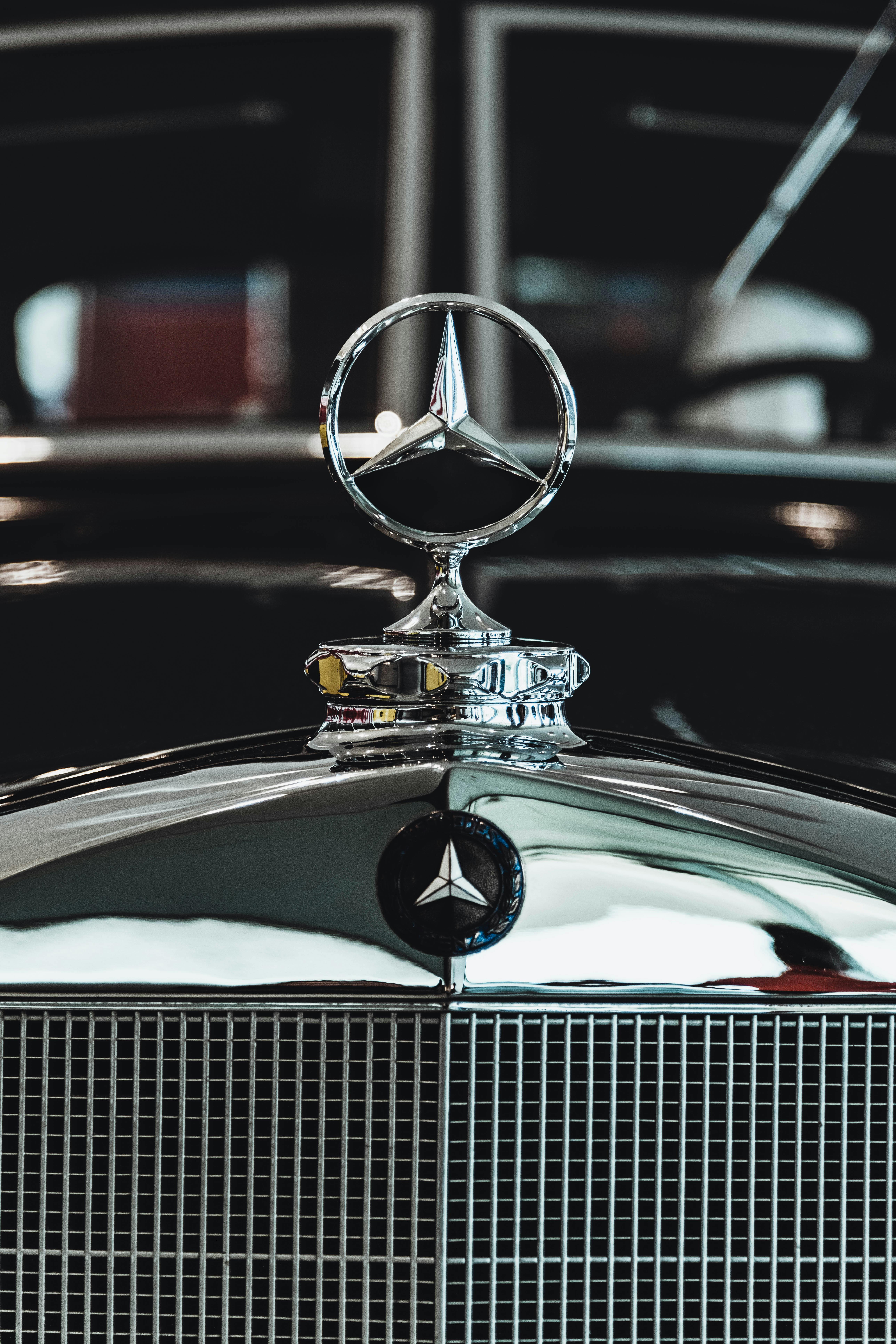 Mercedes-Benz Brand Logo on Old Car · Free Stock Photo