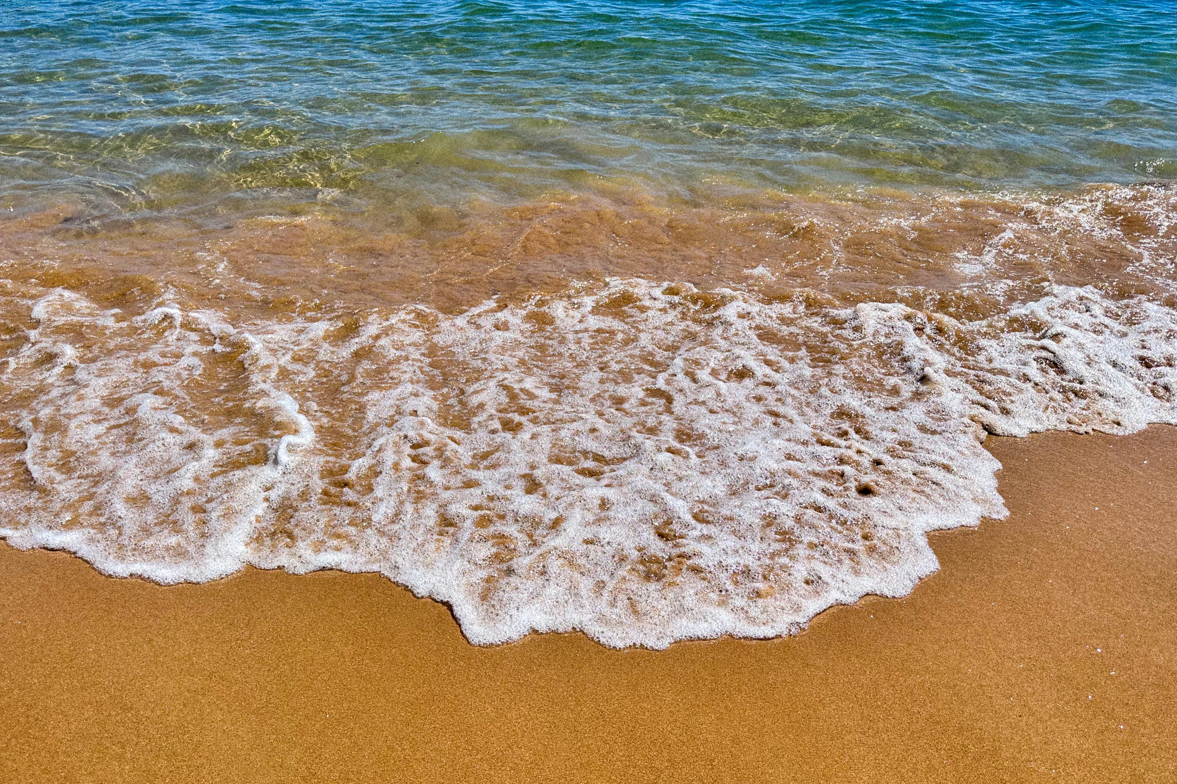 A Wave Washing up the Beach · Free Stock Photo