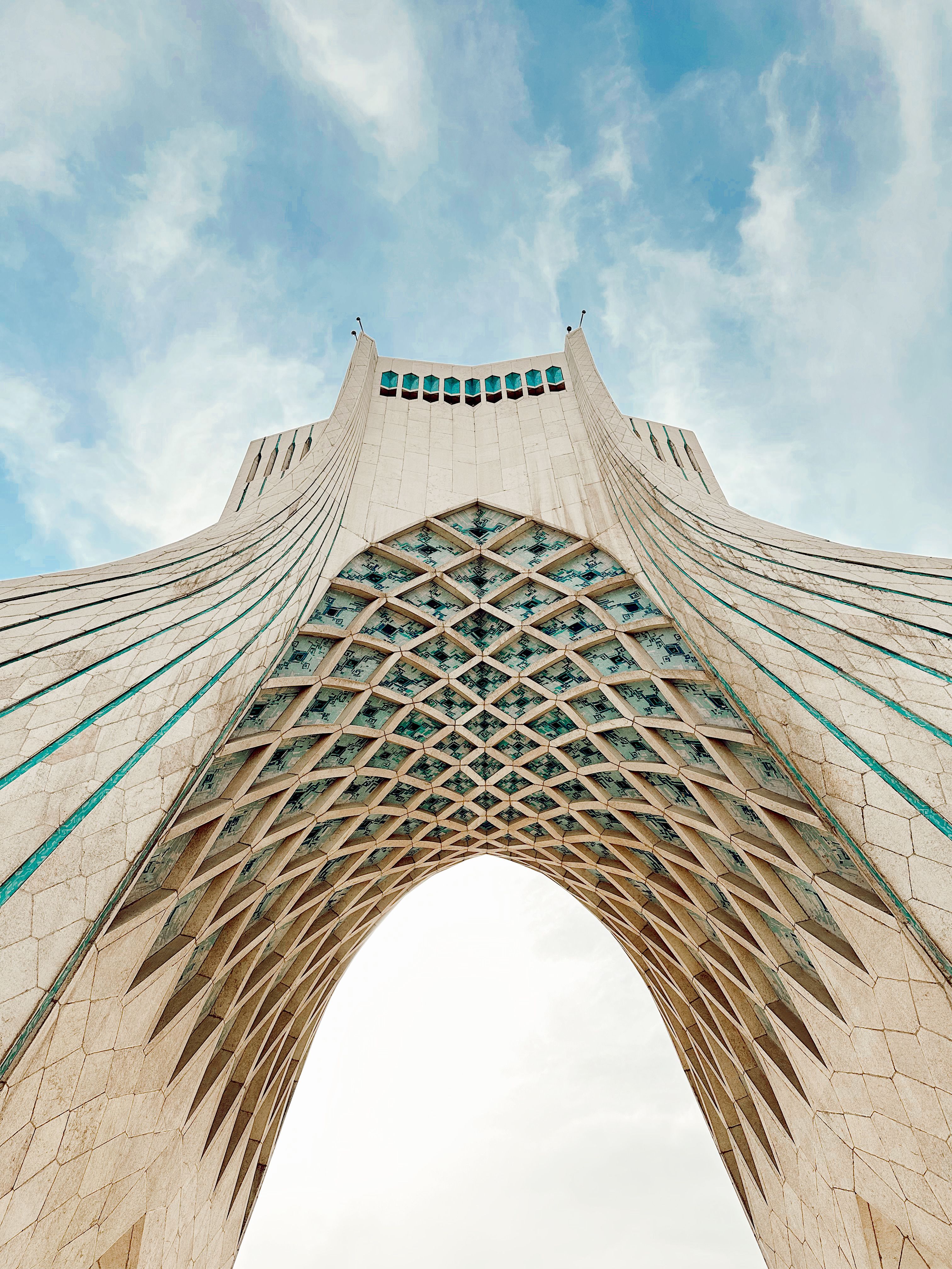 Low Angle Shot of Azadi Tower in Iran · Free Stock Photo