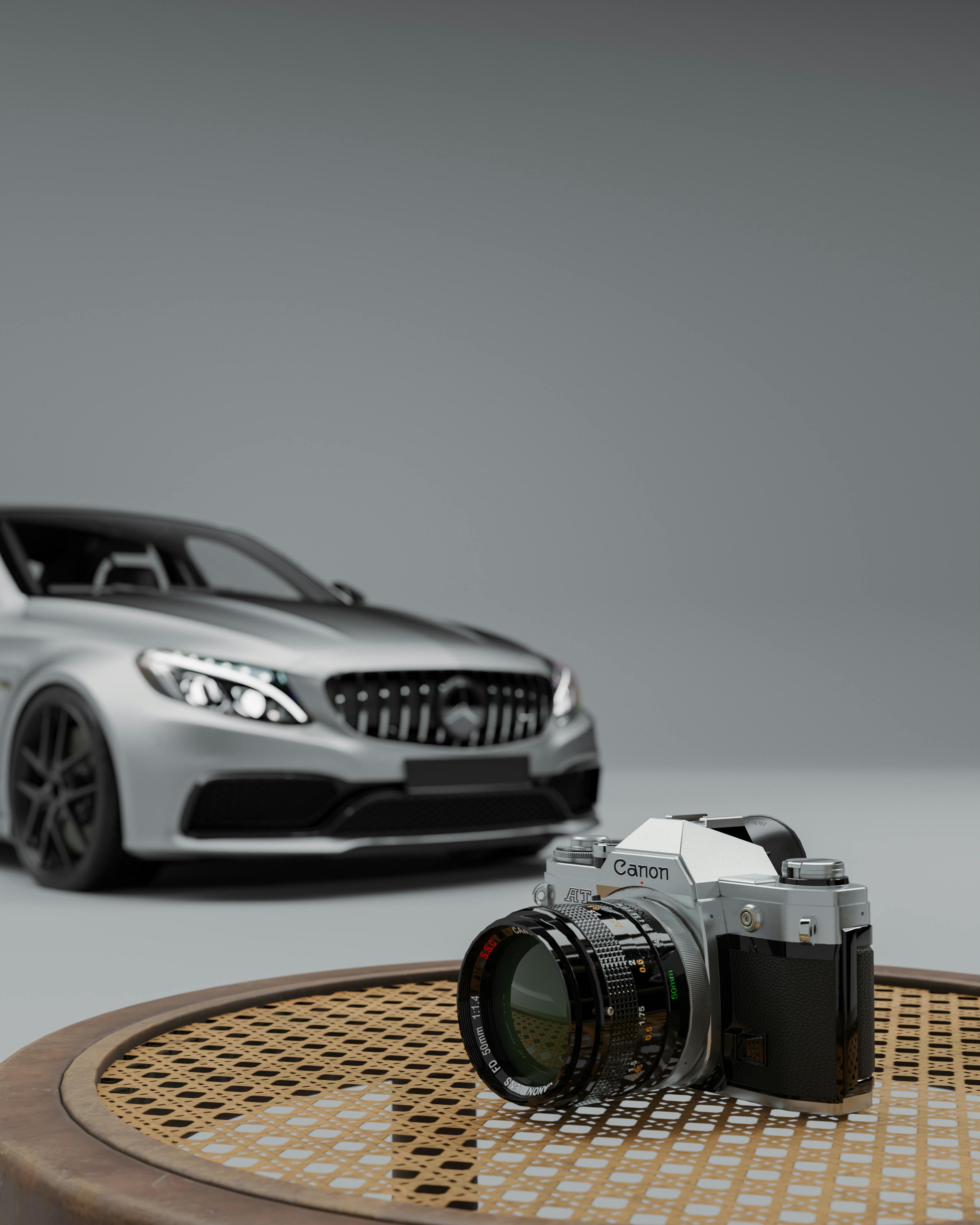 Silver Mercedes Car in a Photo Studio · Free Stock Photo