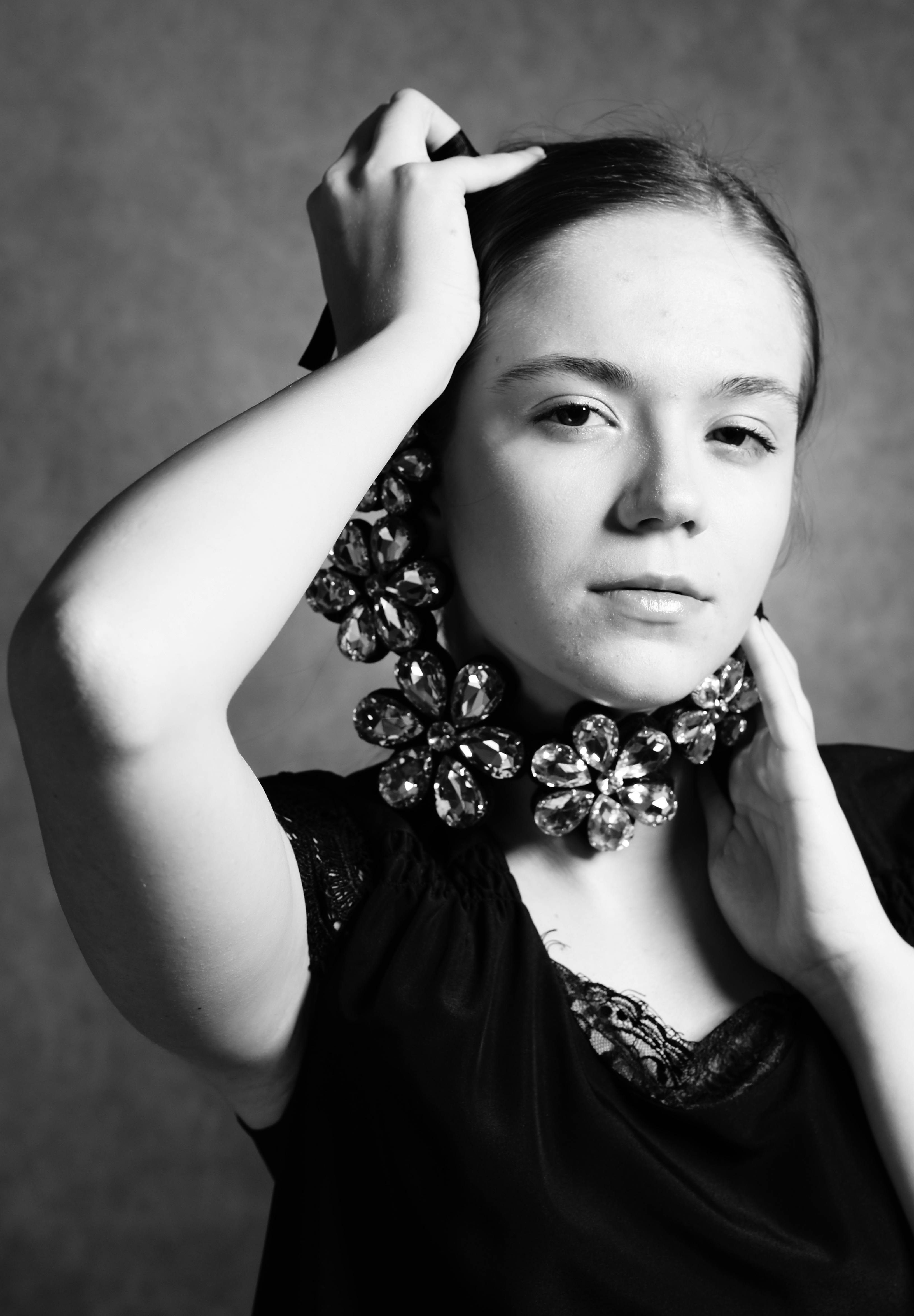 Woman Posing in Ball Gown with White Boa, and Silk Gloves · Free Stock ...