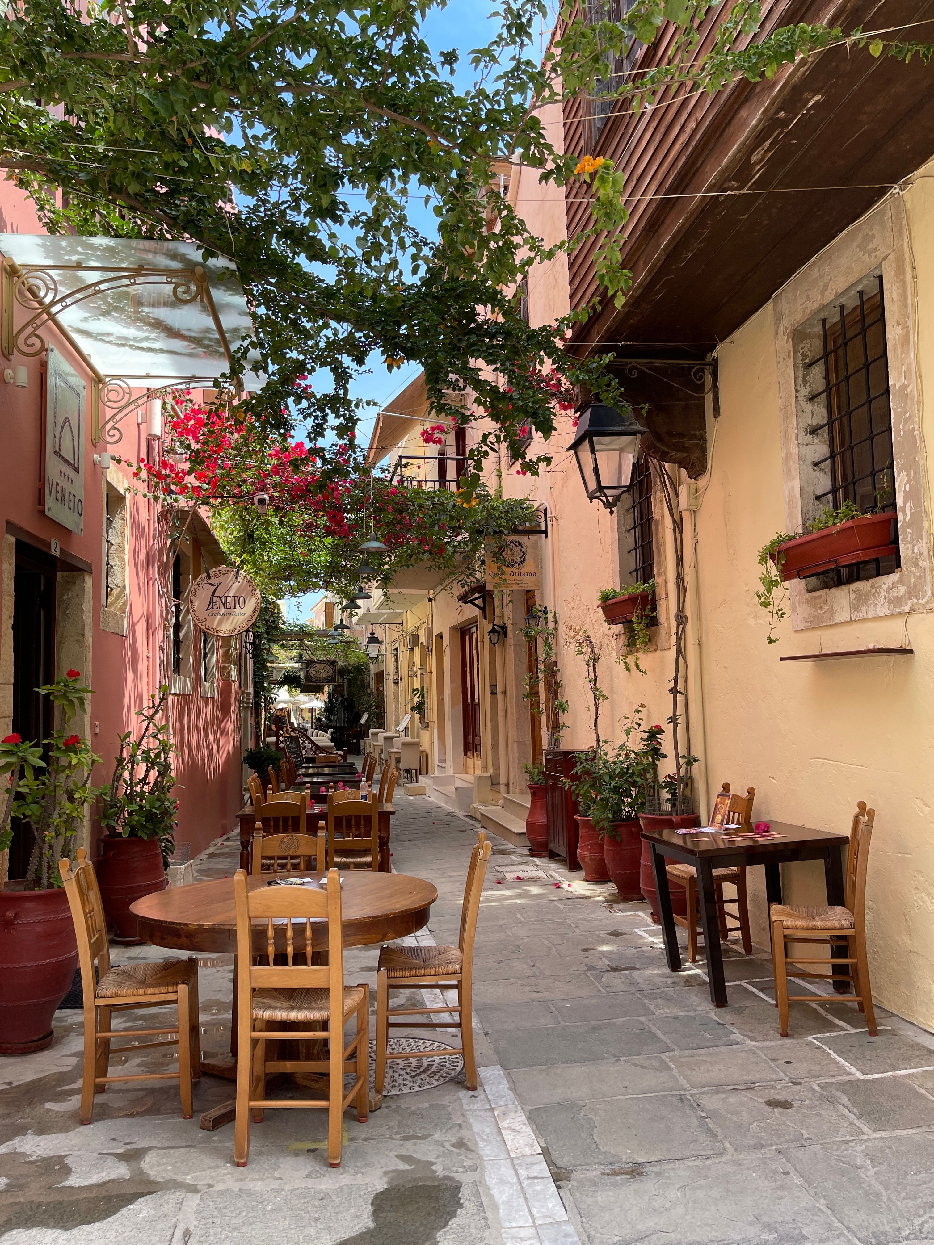 View of an Alley between Traditional Buildings in a Greek Town · Free ...