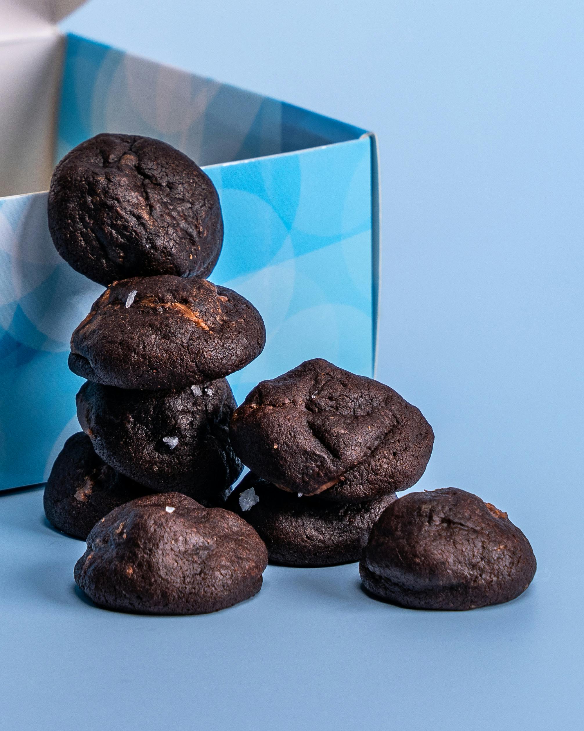 Chocolate Cookies and a Blue Box · Free Stock Photo