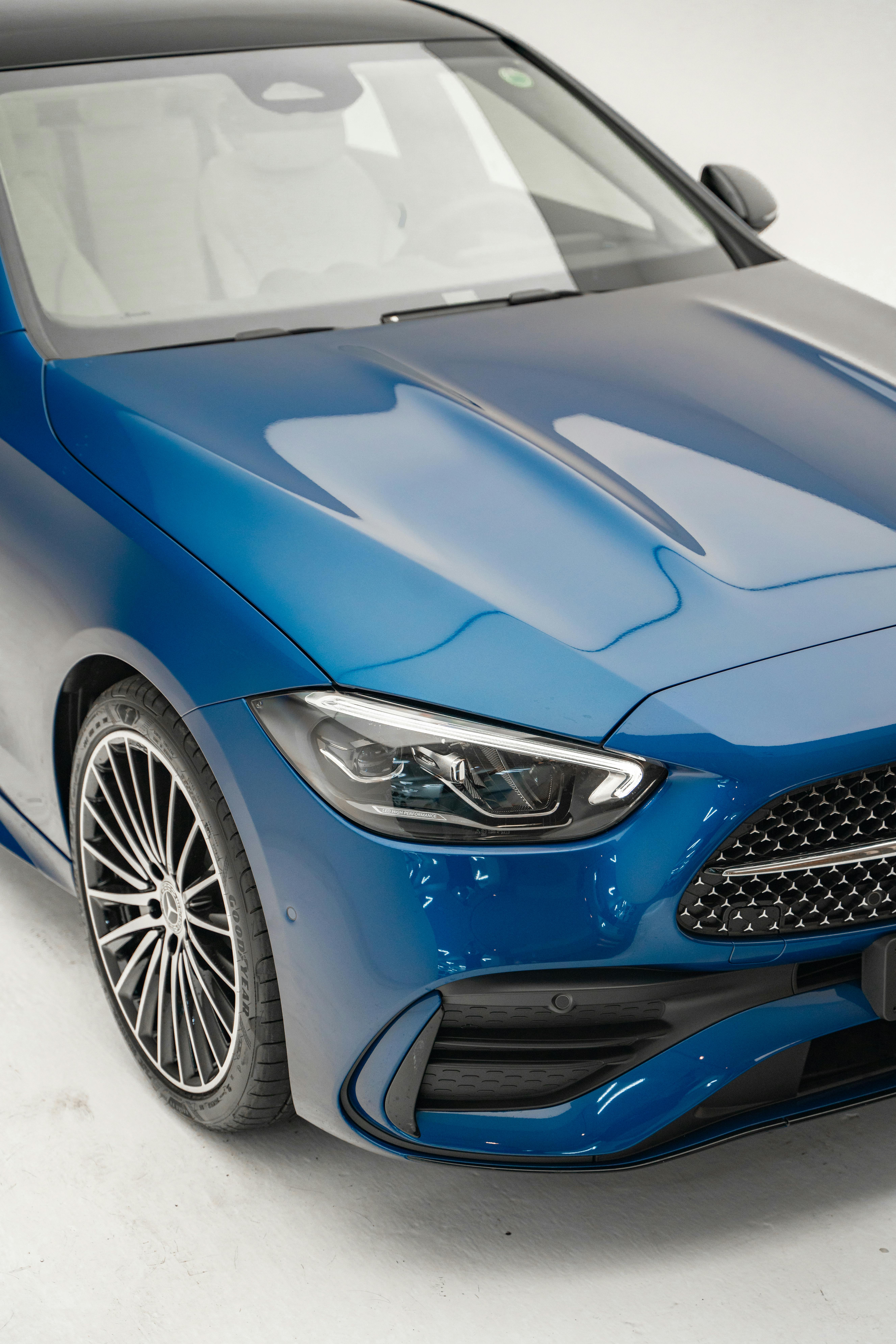 A Blue Mercedes-Benz C-Class · Free Stock Photo