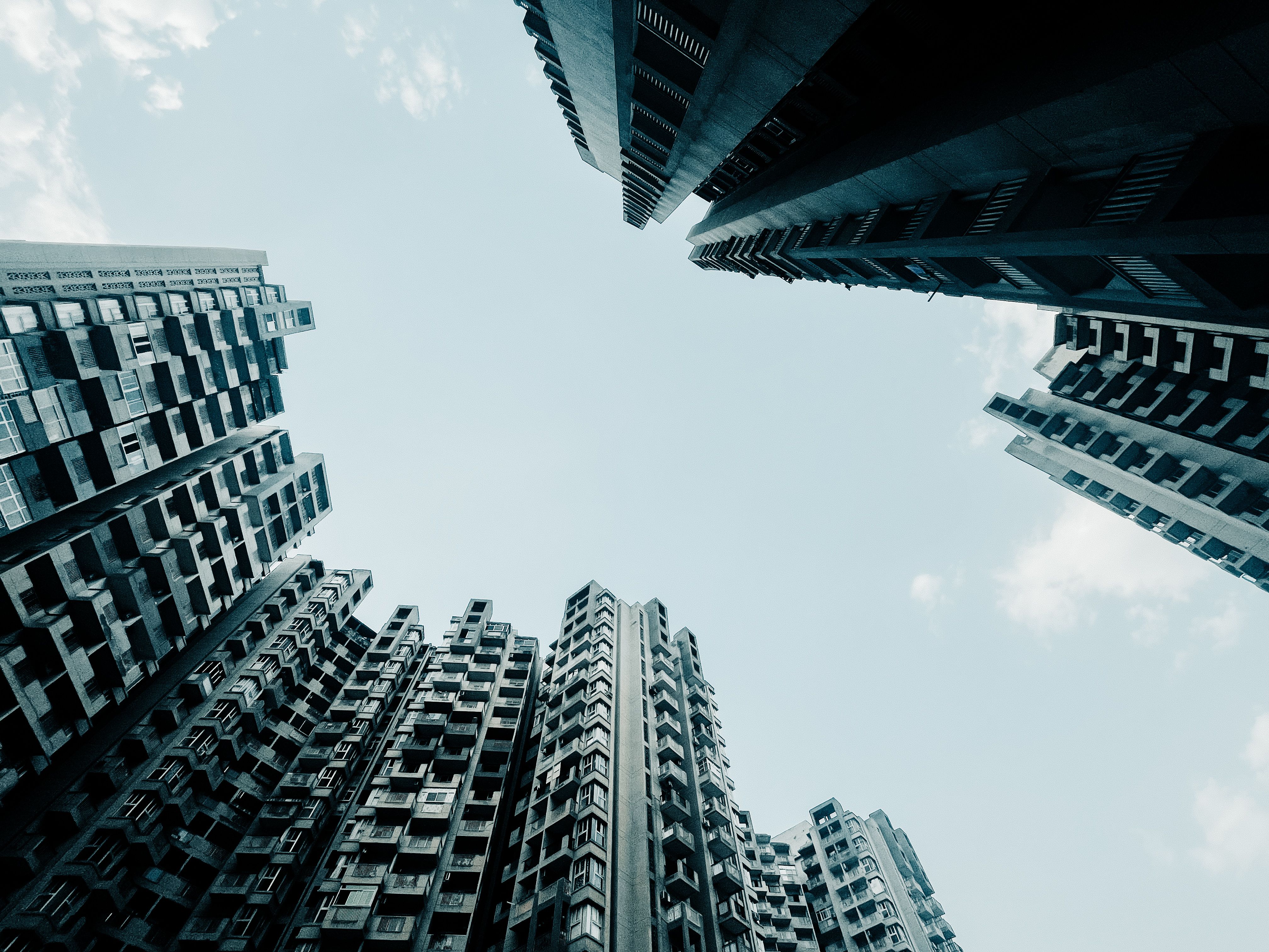 Low Angle Shot of Residential Skyscrapers · Free Stock Photo