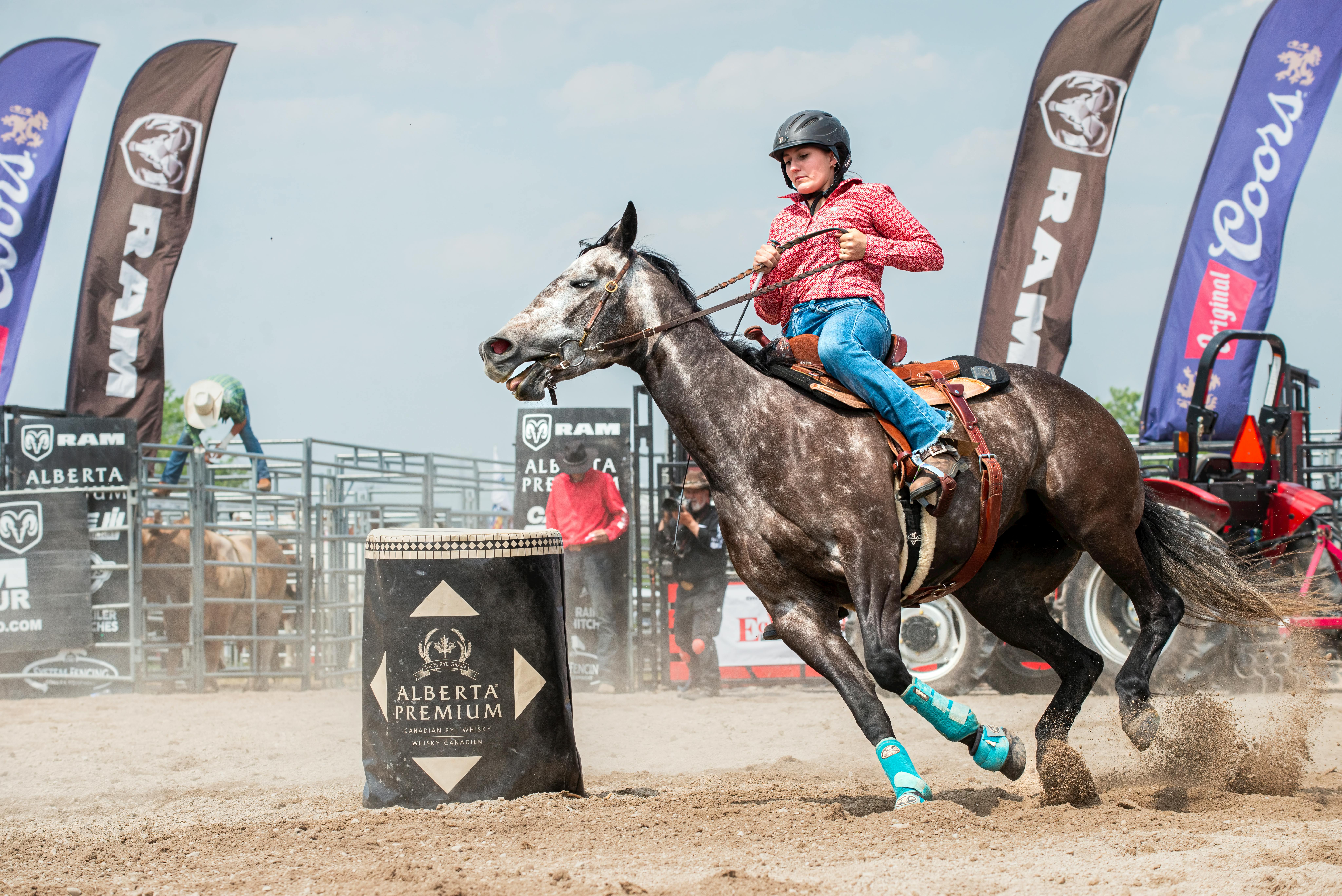 Woman Saddle Bronc Riding during Rodeo Event · Free Stock Photo