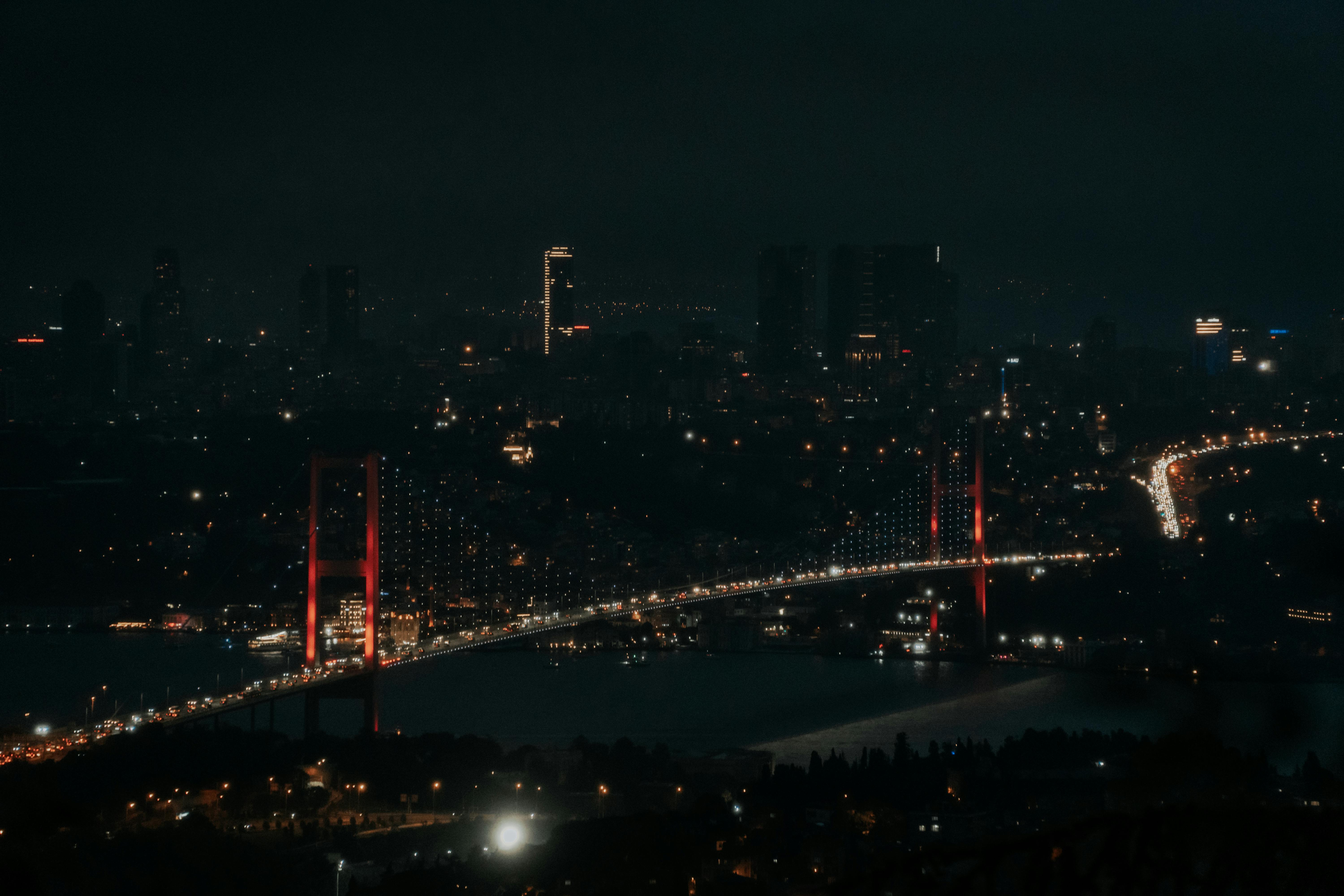 Bosphorus Bridge at Night · Free Stock Photo