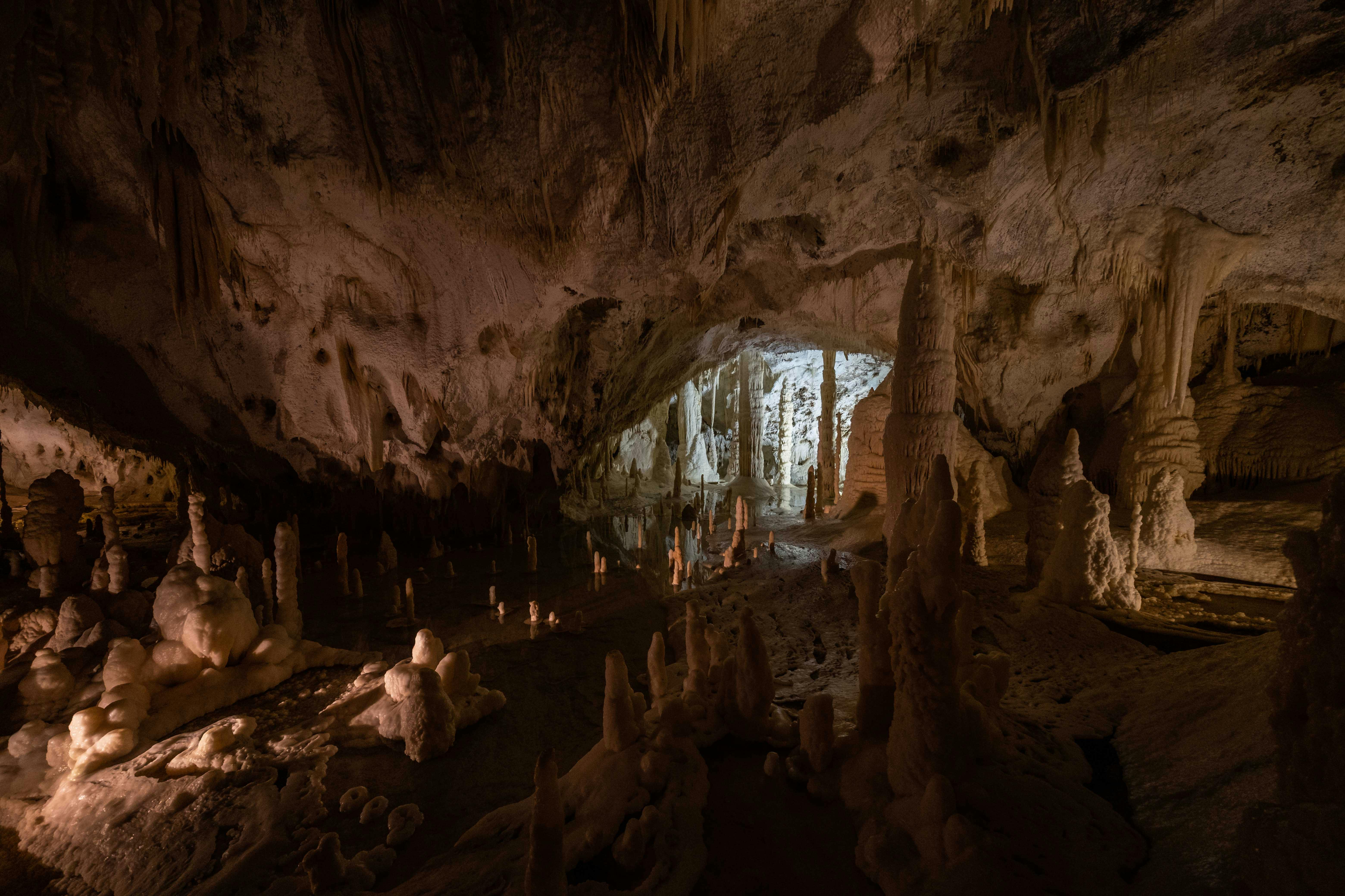 Interior of a Cave with Rock Formations · Free Stock Photo