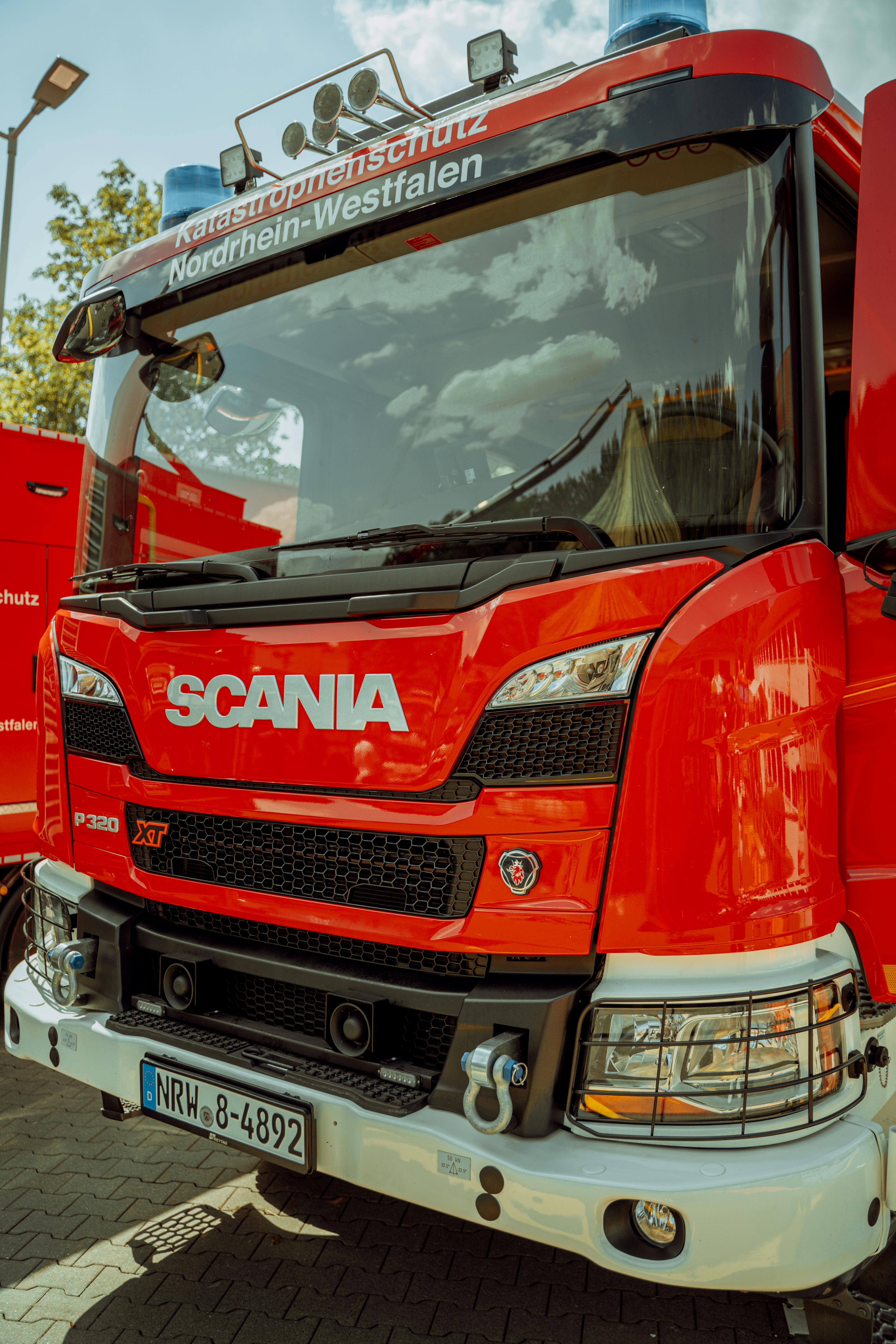 Red Scania Firetruck · Free Stock Photo