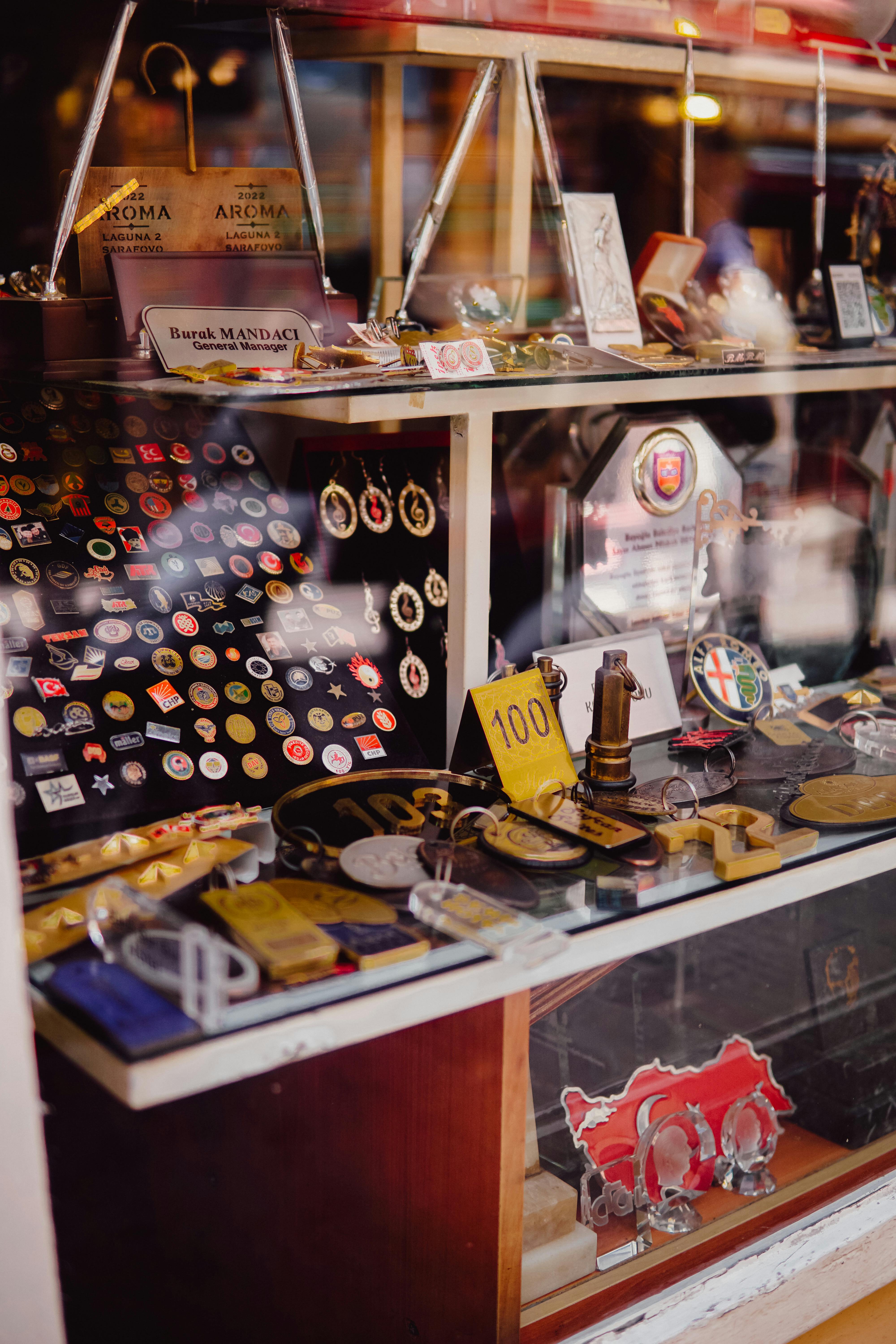 Accessories behind Store Window · Free Stock Photo