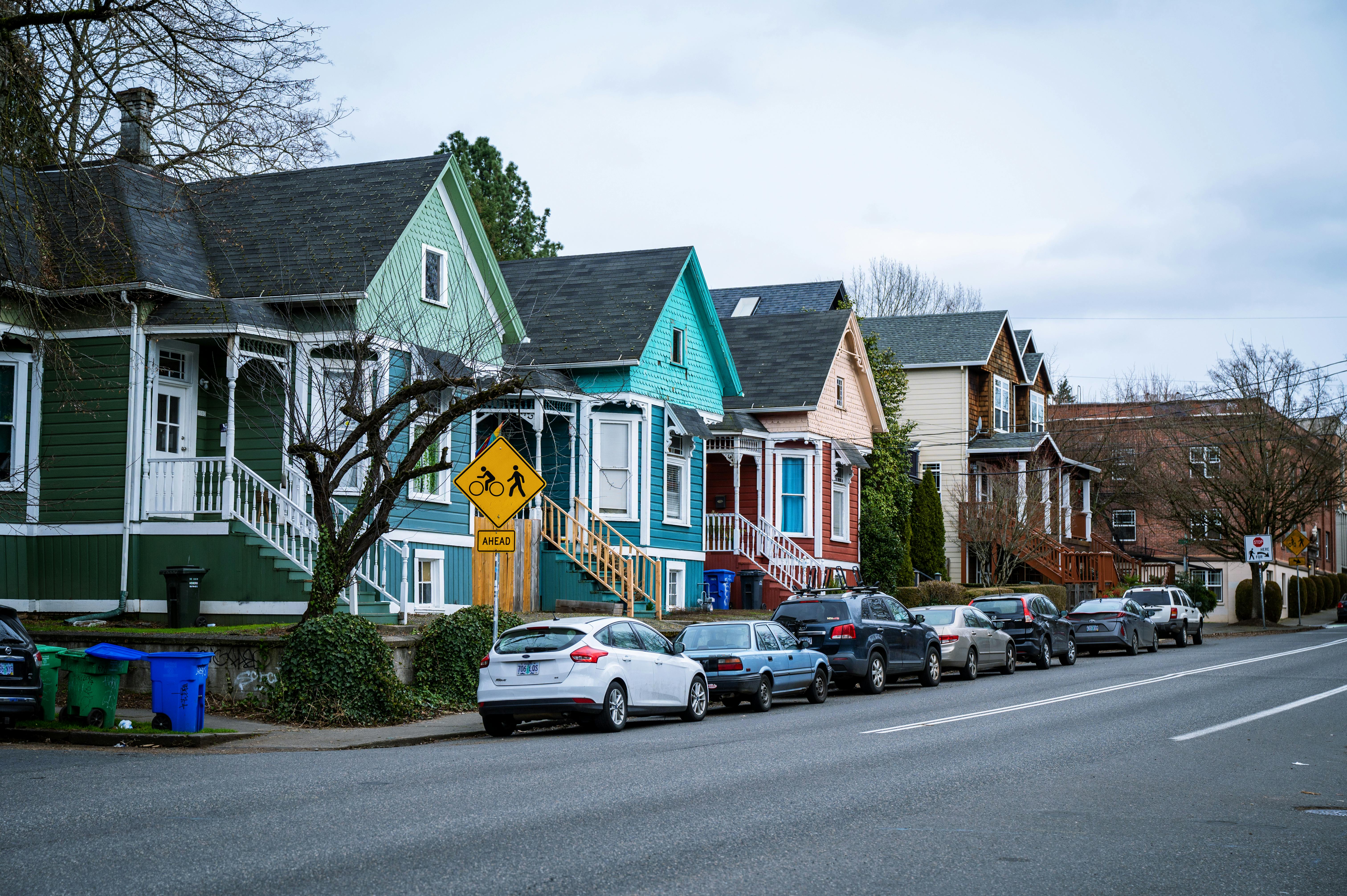 Multi Colored Suburb Family Houses · Free Stock Photo